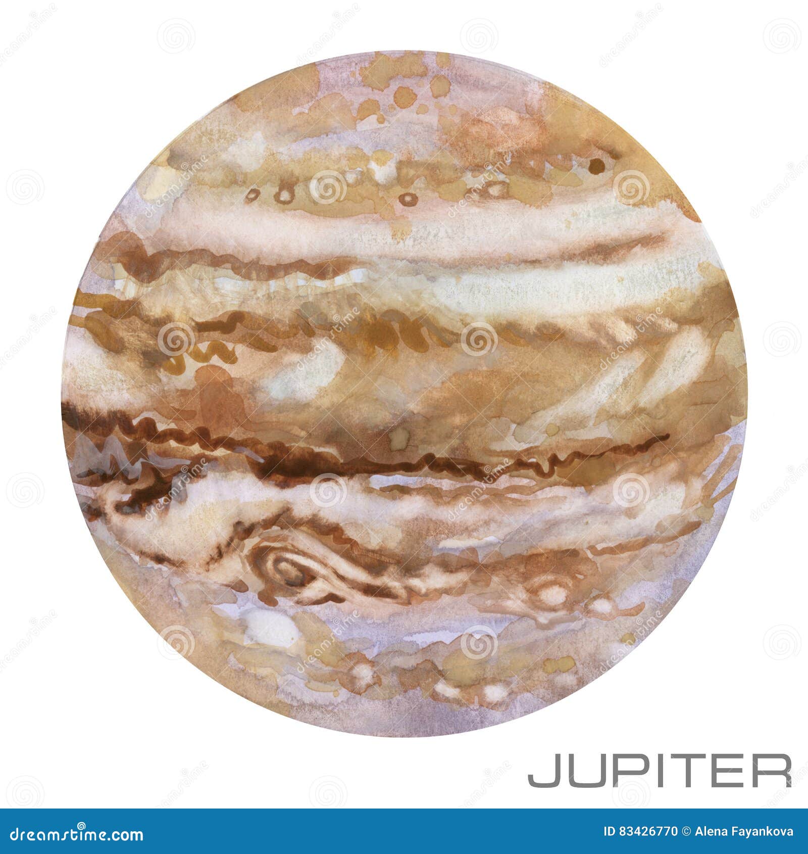 Jupiter. Jupiter Watercolor Background. Stock Illustration ...