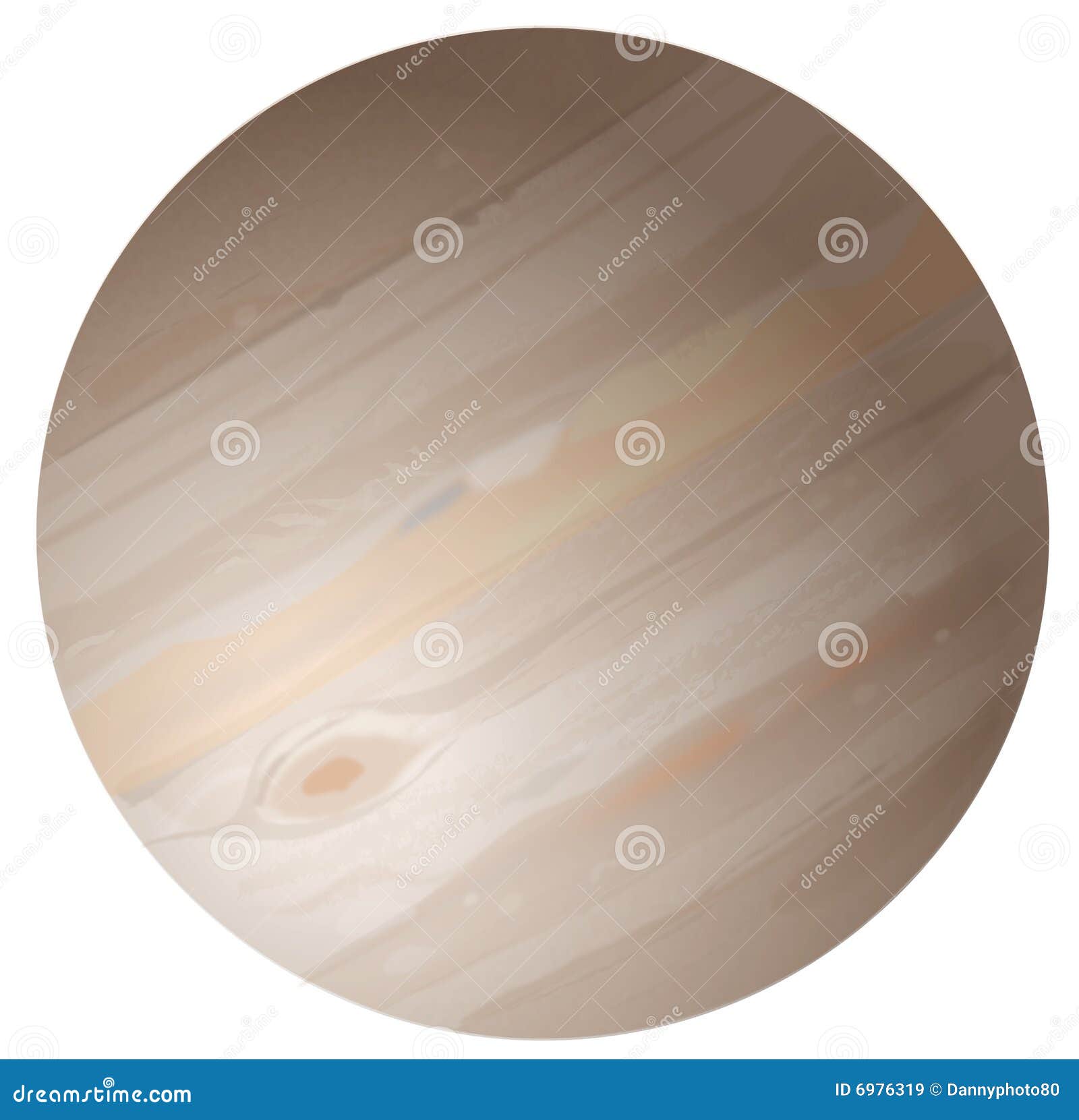 Jupiter Planet Watercolor Isolated On White Background. Watercolour ...