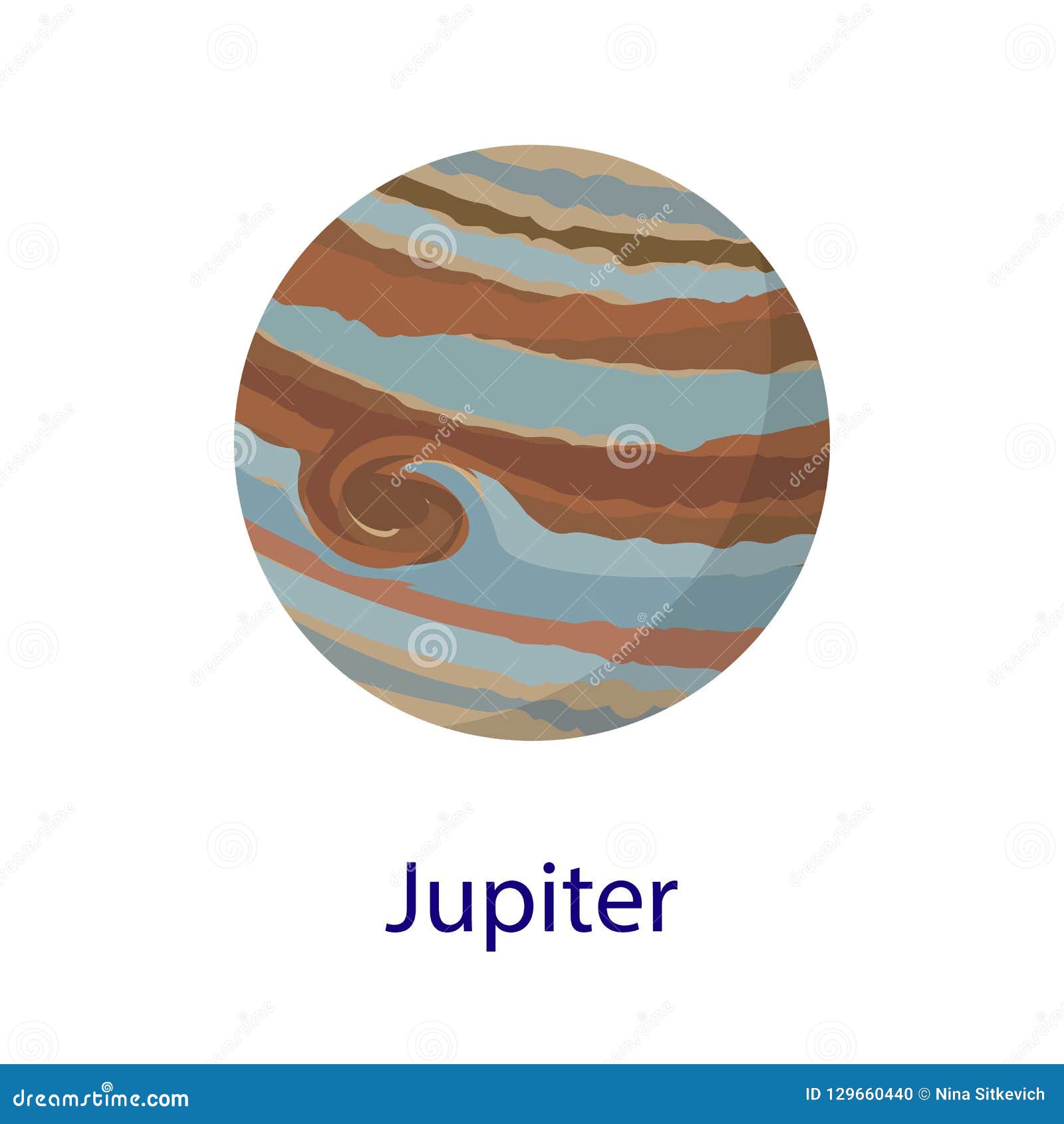 Jupiter Planet Icon, Flat Style Stock Vector - Illustration of radar ...