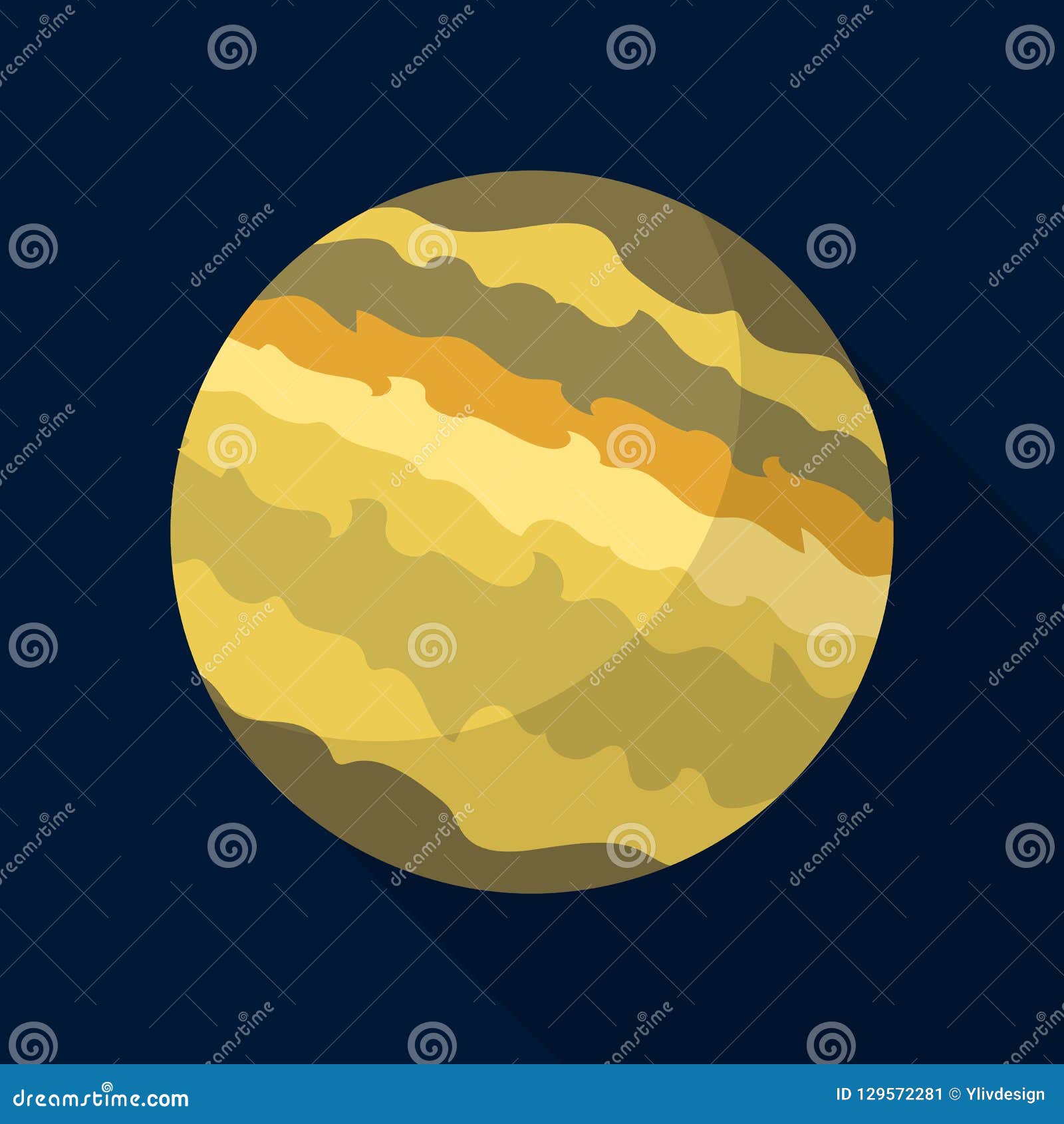 Jupiter Planet Icon, Flat Style Stock Vector - Illustration of flat ...