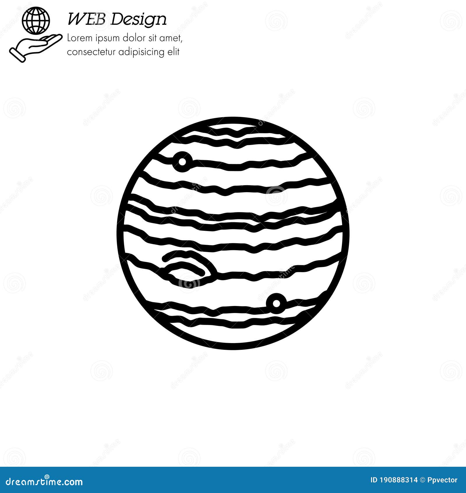 Jupiter Thin Line Icon. Jove Vector Illustration Isolated On White ... Jupiter Thin Line Icon. Jove Vector Illustration Isolated On White ...