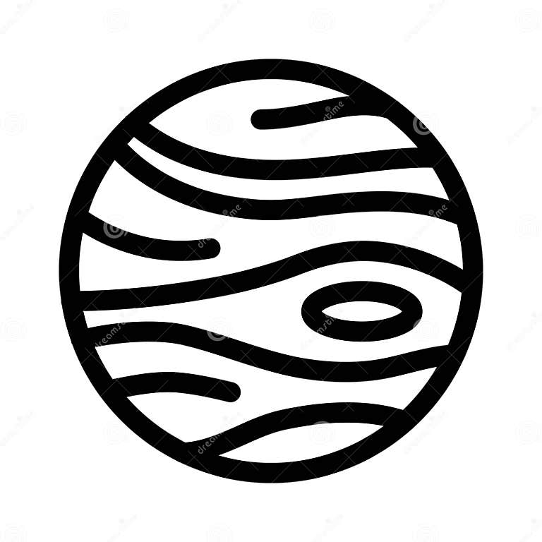 Jupiter Planet Icon on White Background. Element for Space Design Stock ...