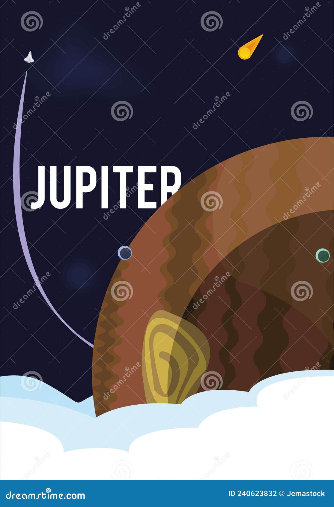 Jupiter planet and name stock vector. Illustration of design - 240623832