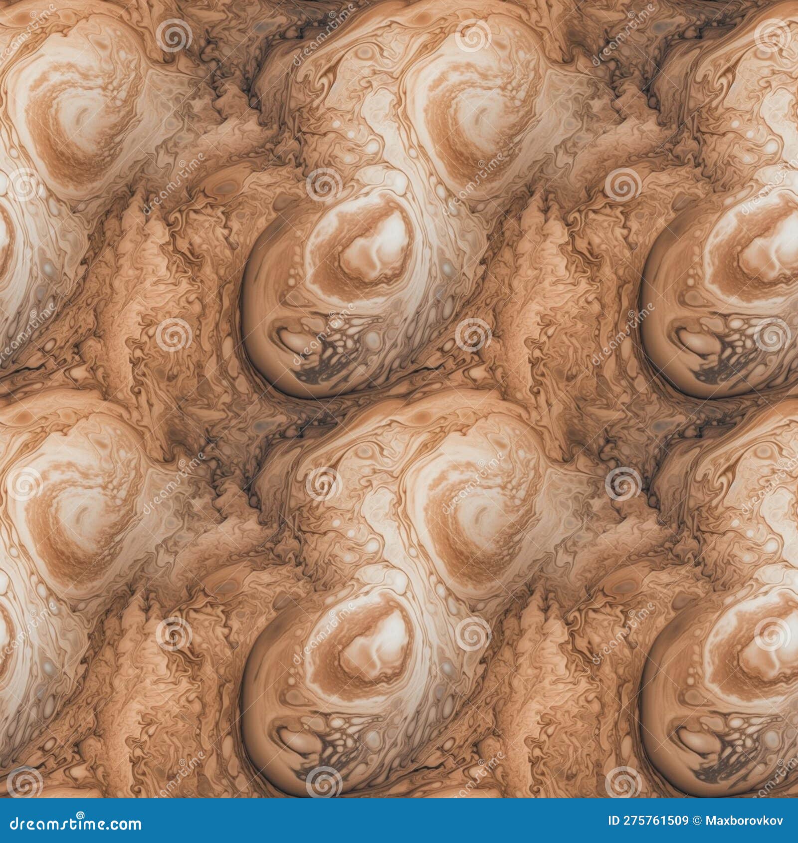 Jupiter Planet in Outer Space Close-up, Texture of Brown Gas Clouds. AI ...