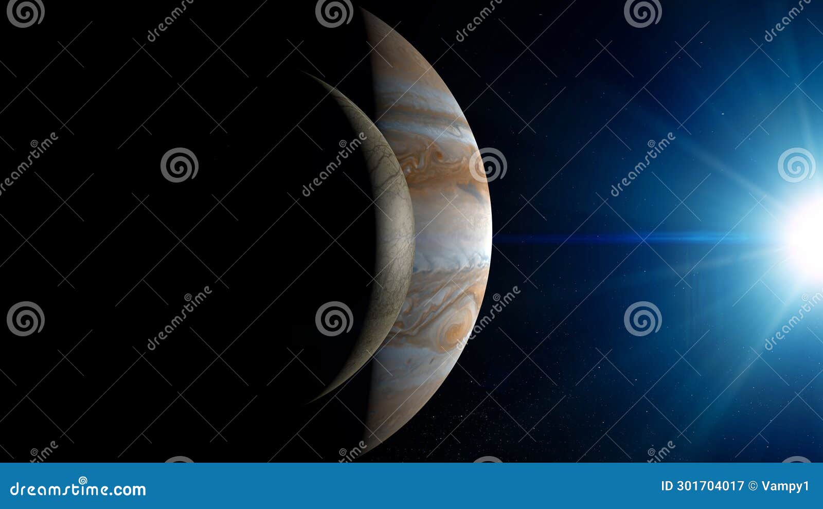 Clipper Spacecraft On A Flyby Over Europas Surface With Jupiter Rising ...