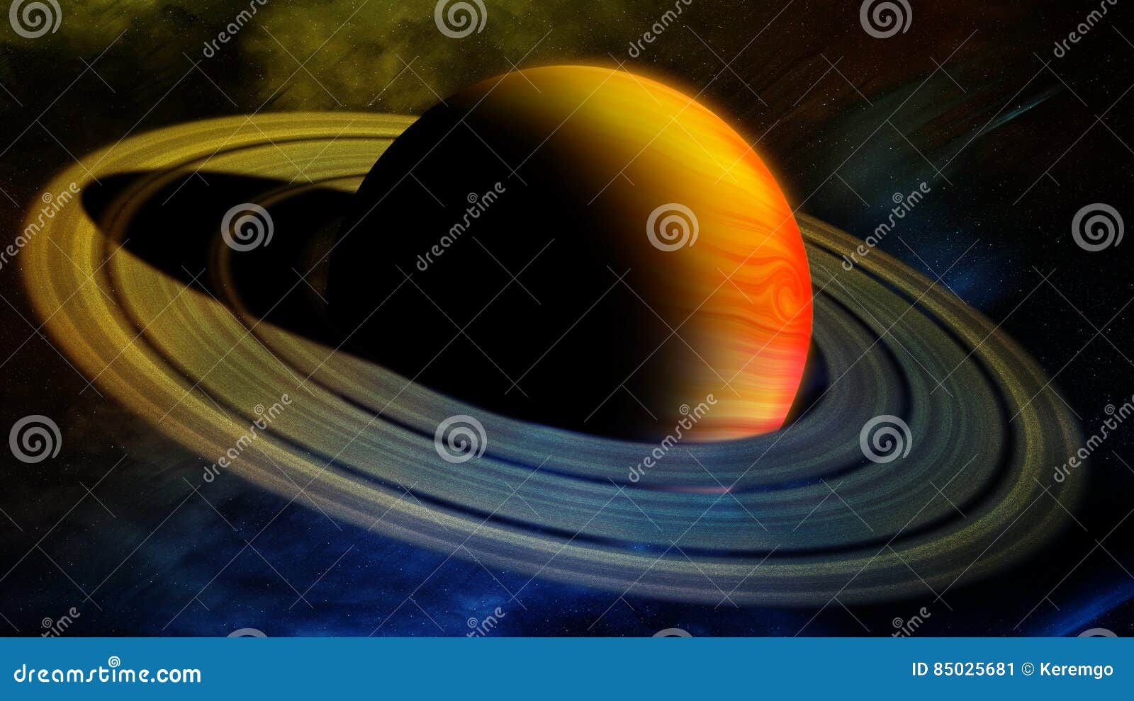 Jupiter with Rings stock illustrationer. Illustration av detaljerat ...