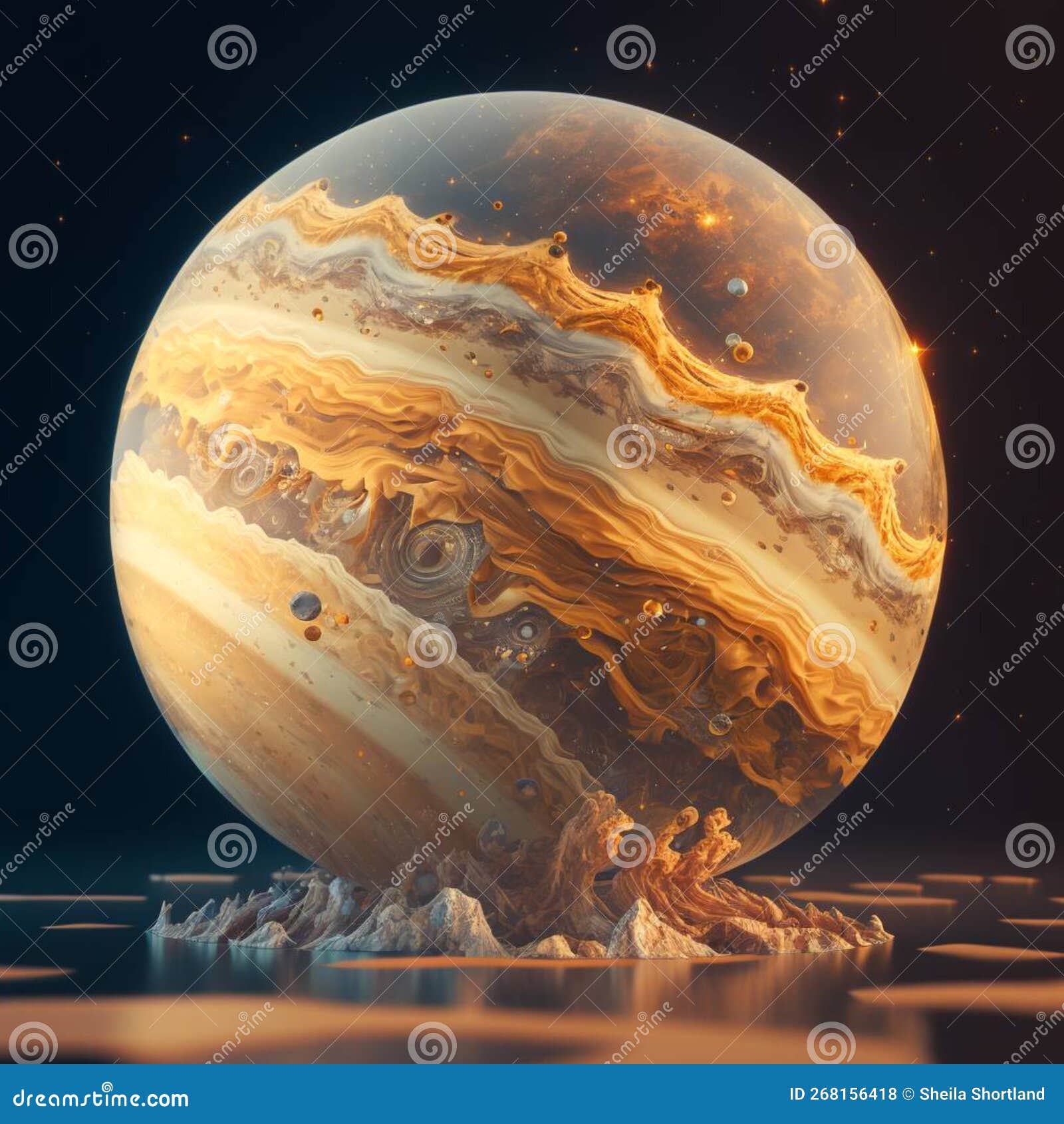 Jupiter Solar System - High Definition, 8k Rendering Canvas Art Stock ...
