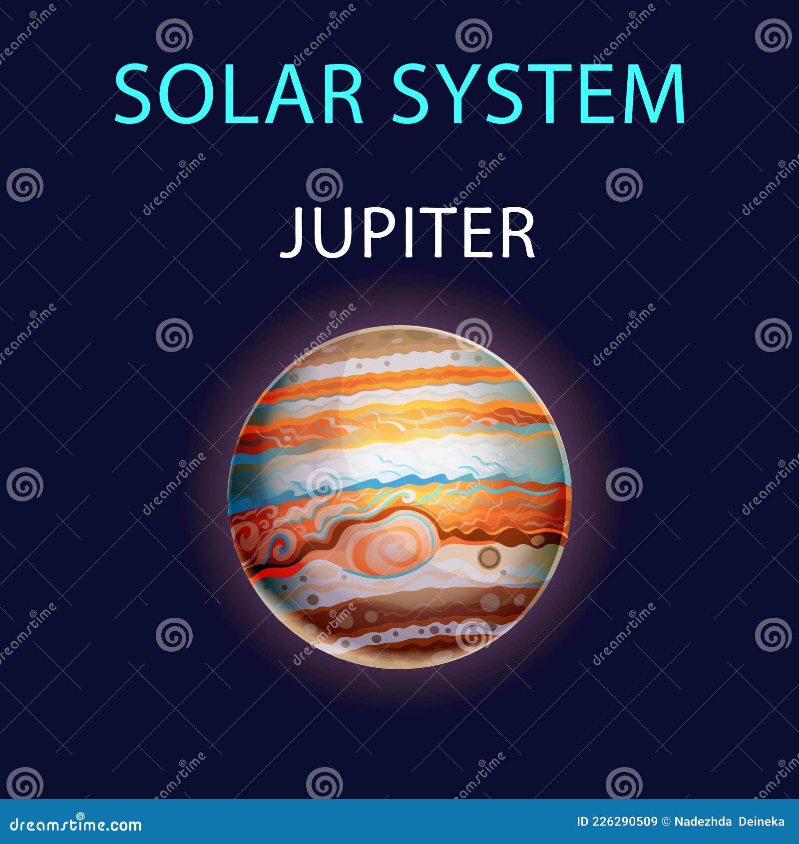 Vector Cartoon Illustration of Jupiter. Stock Vector - Illustration of ...