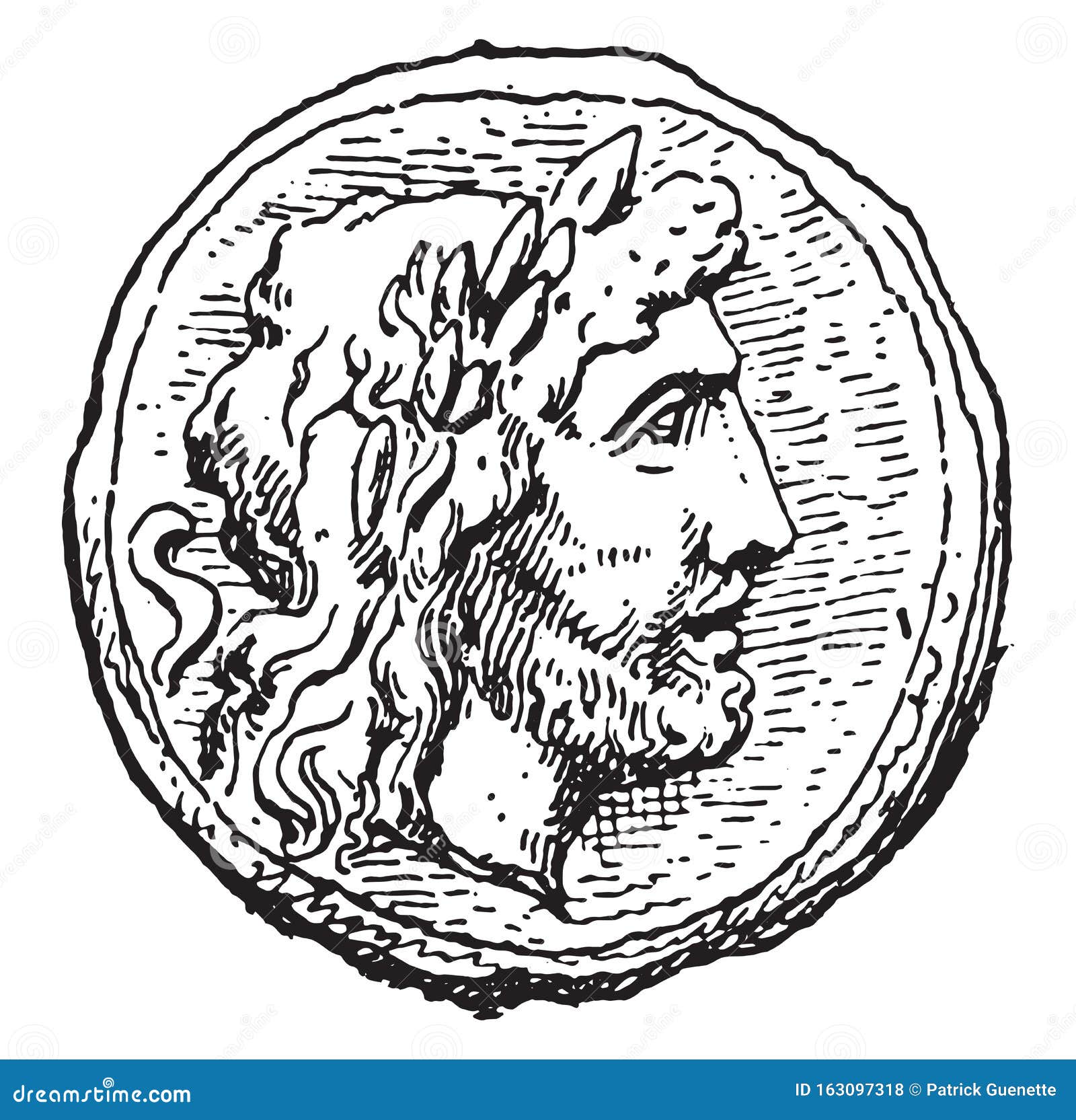 Jupiter, vintage engraving stock vector. Illustration of drawing ...