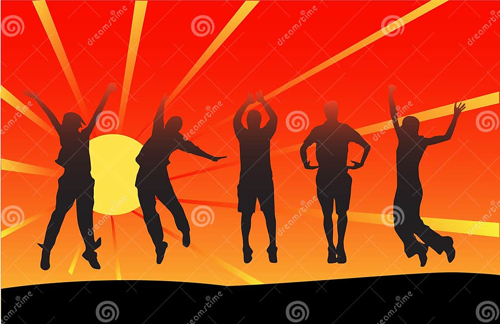 Jupm of people stock illustration. Illustration of life - 4021180