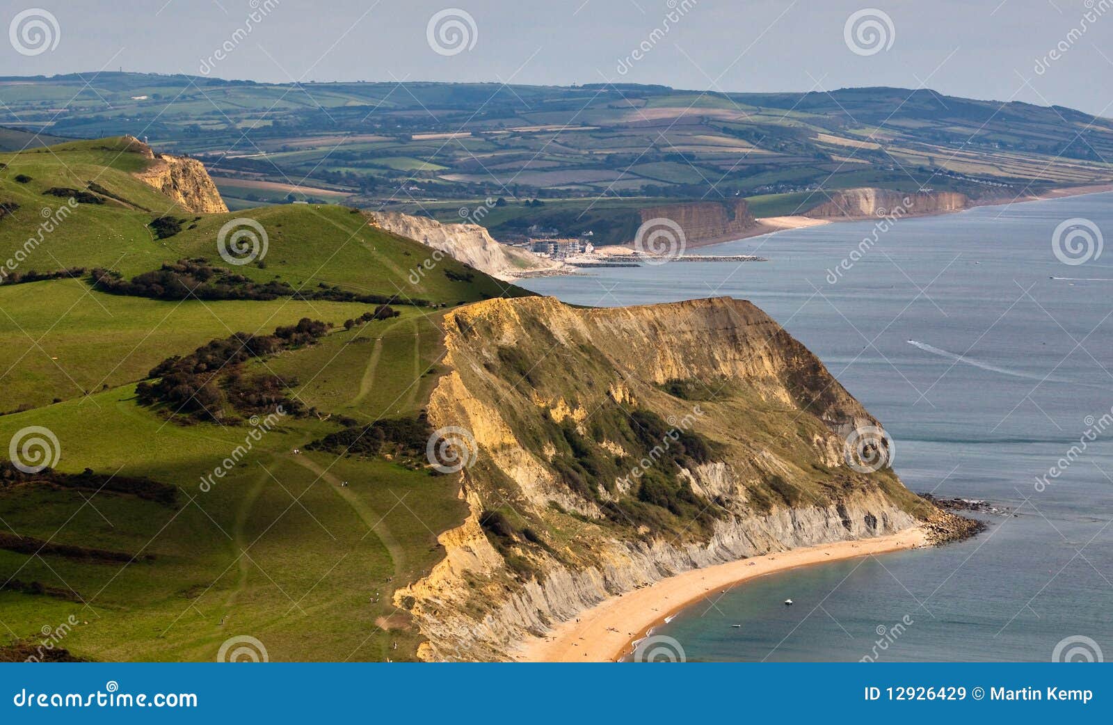 Jurassic Coastline from Golden Cap Stock Image - Image of scenic, ocean ...