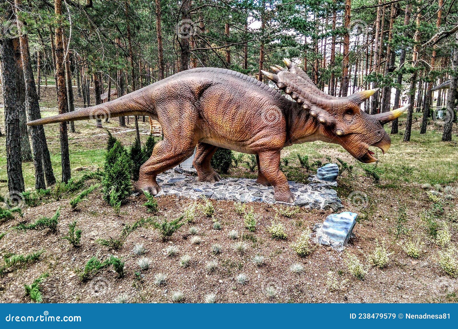 Jurassic Prehistorical Animals Statues Editorial Stock Image - Image of ...