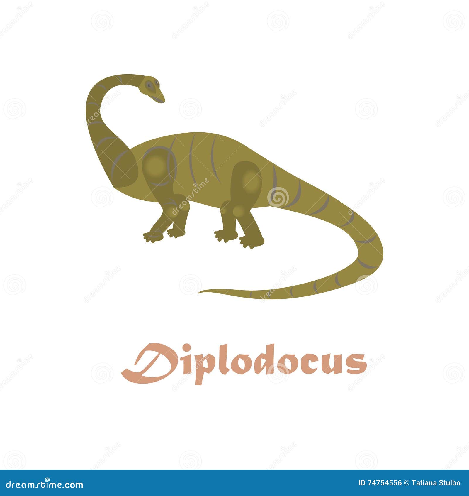 Jurassic Reptile. Diplodocus Dinosaur Stock Vector - Illustration of ...
