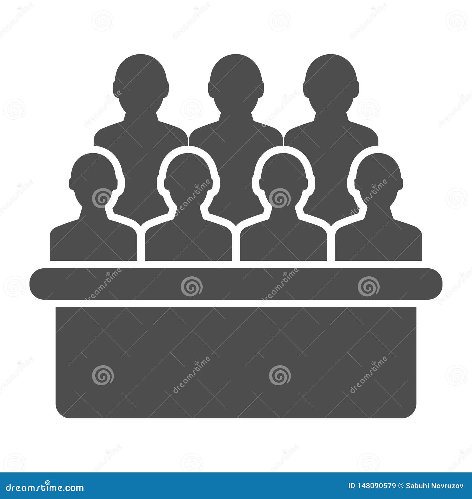 Jury Box Solid Icon. Group Vector Illustration Isolated on White Stock ...