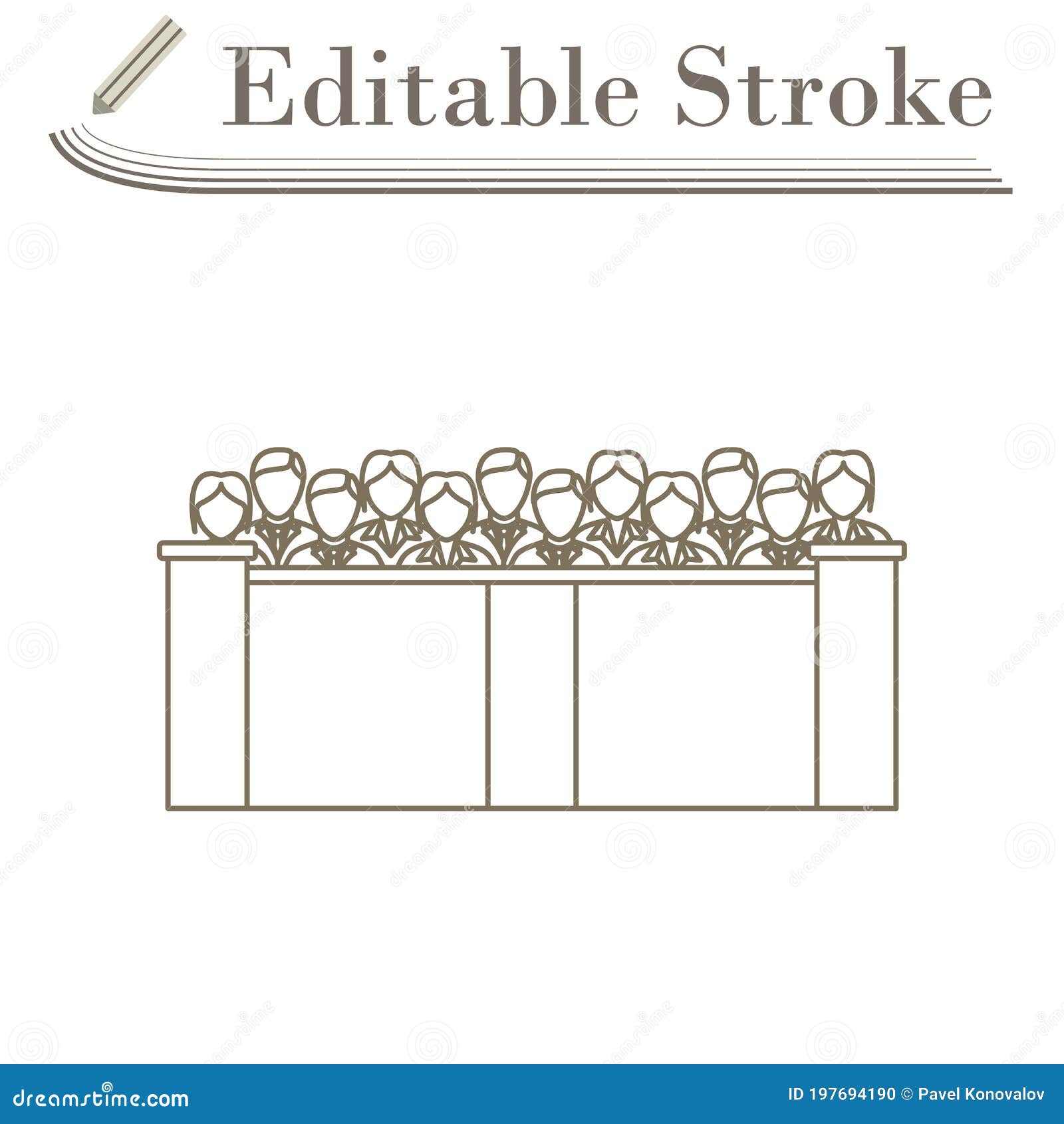 Jury Icon. Thin Linear Jury Outline Icon Isolated On White Background ...