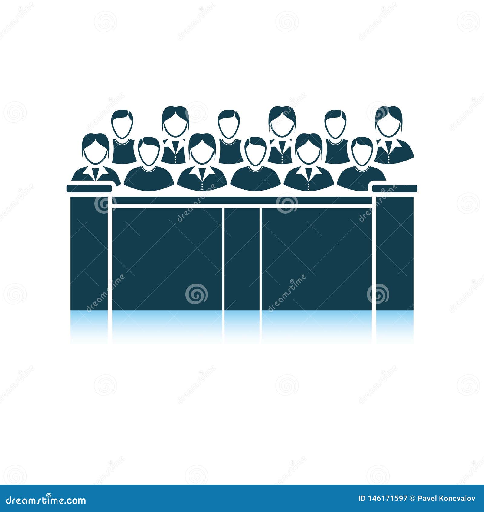 Jury Icon In Line Design. Jury, Jurors, Panel, Deliberation, Courtroom ...