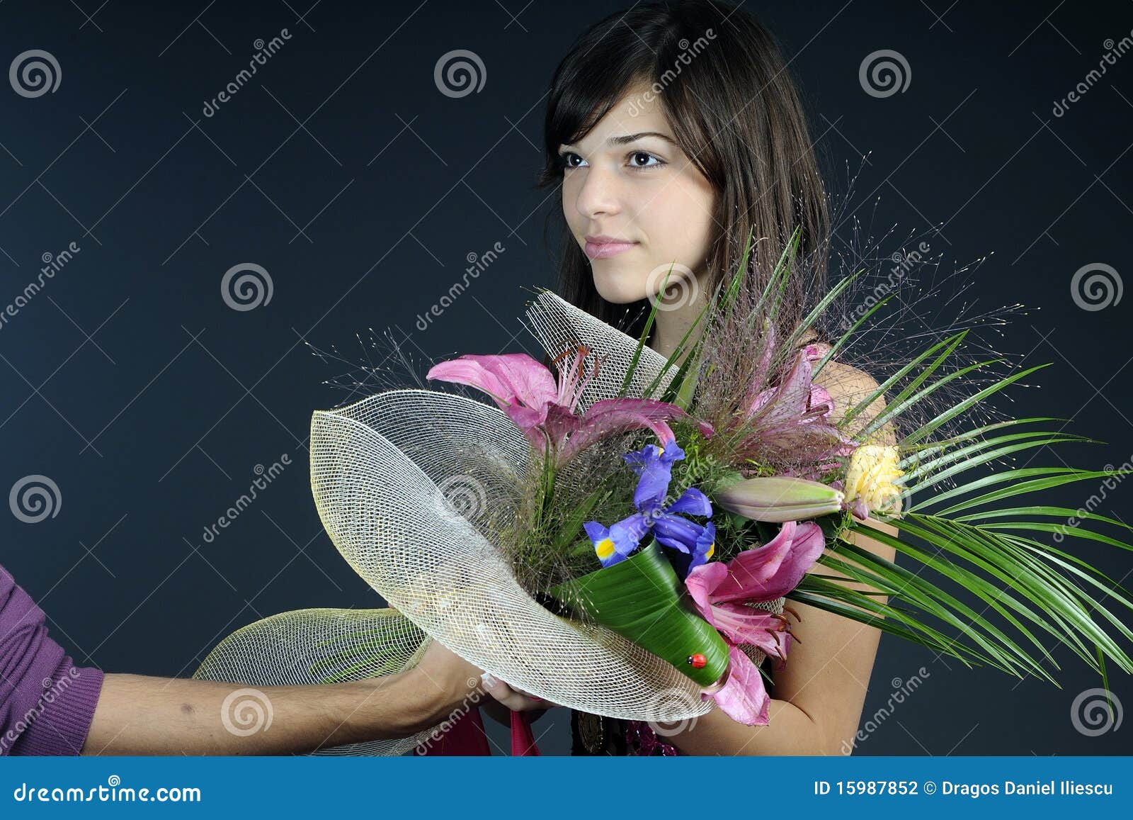 Jury offering flowers stock photo. Image of prize, people - 15987852
