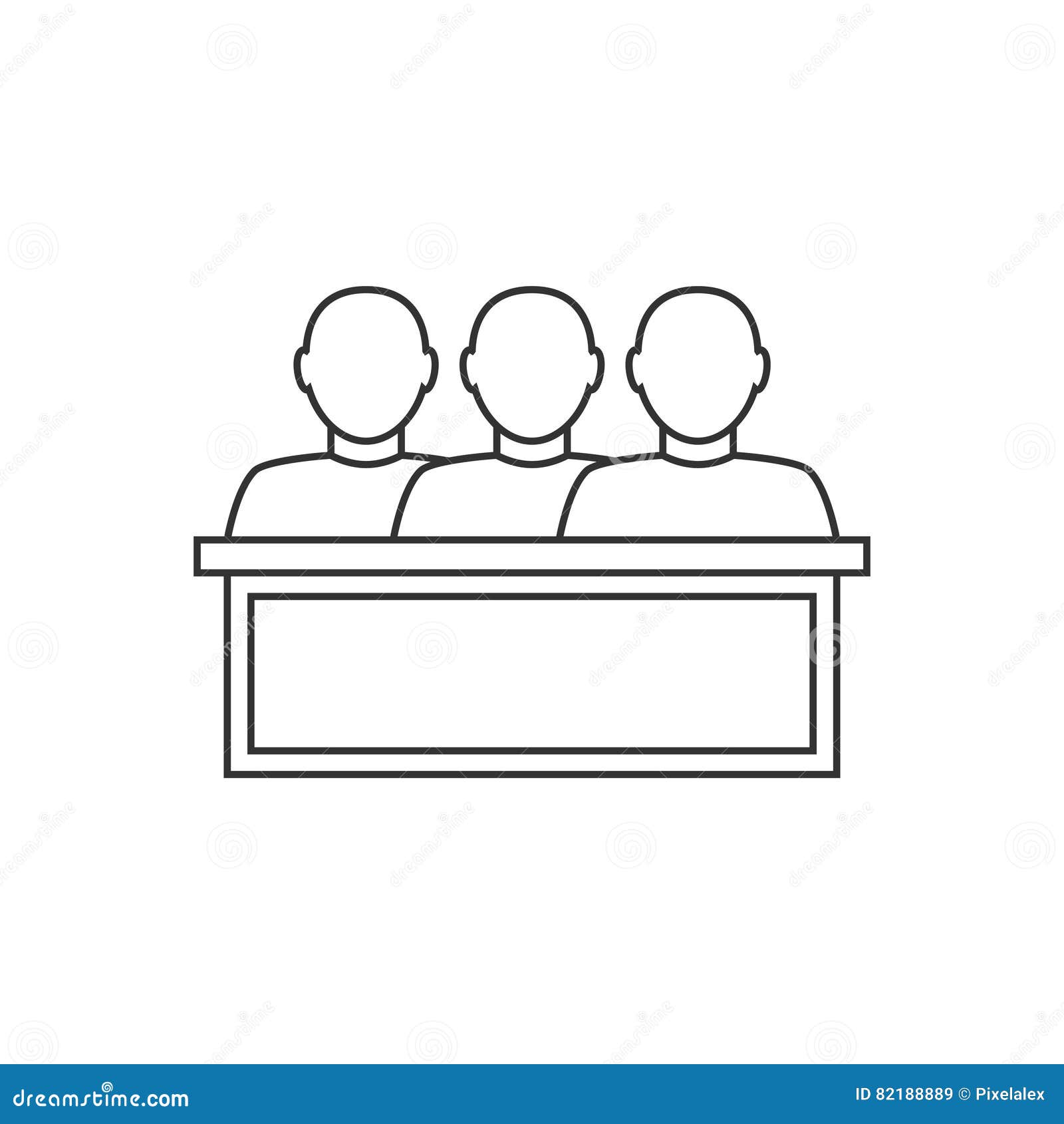 Jury Thin Line Icon, Court And Law, Tribunal Sign, Vector Graphics, A ...