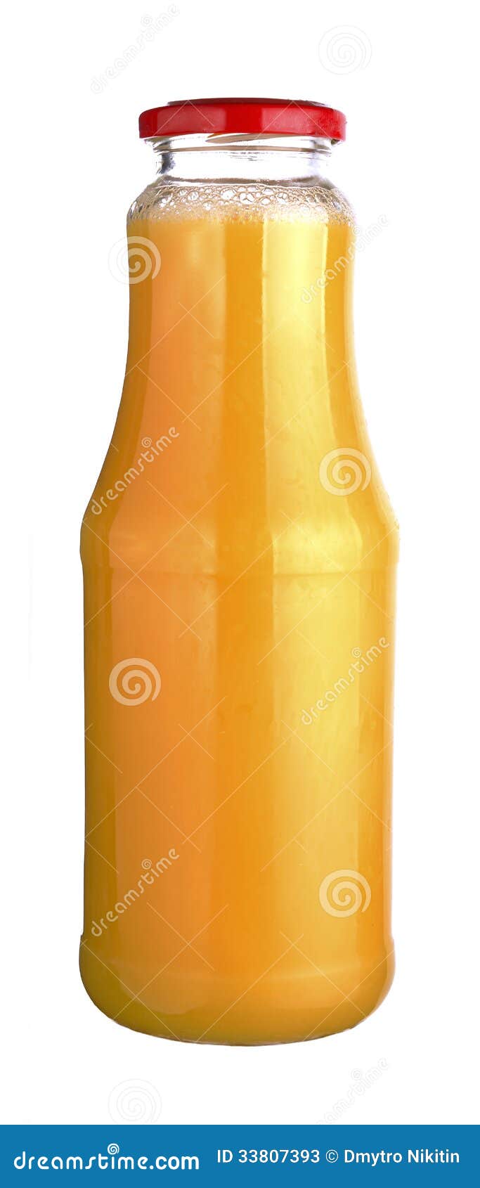 Jus D'orange Dans Une Bouteille En Verre Image stock - Image du blanc ...