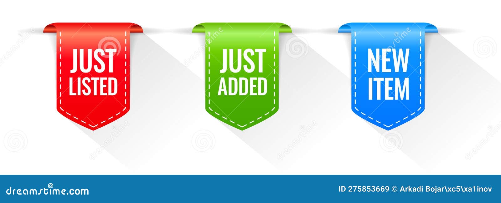 Just Added New Item Vector Ribbons, Web Design Elements Stock Vector ...