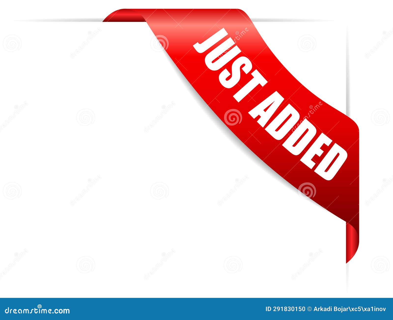 Just Added Vector Corner Ribbon Stock Vector - Illustration of button ...