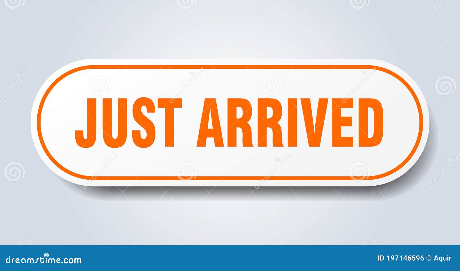Just arrived sticker. stock vector. Illustration of seal - 197146596