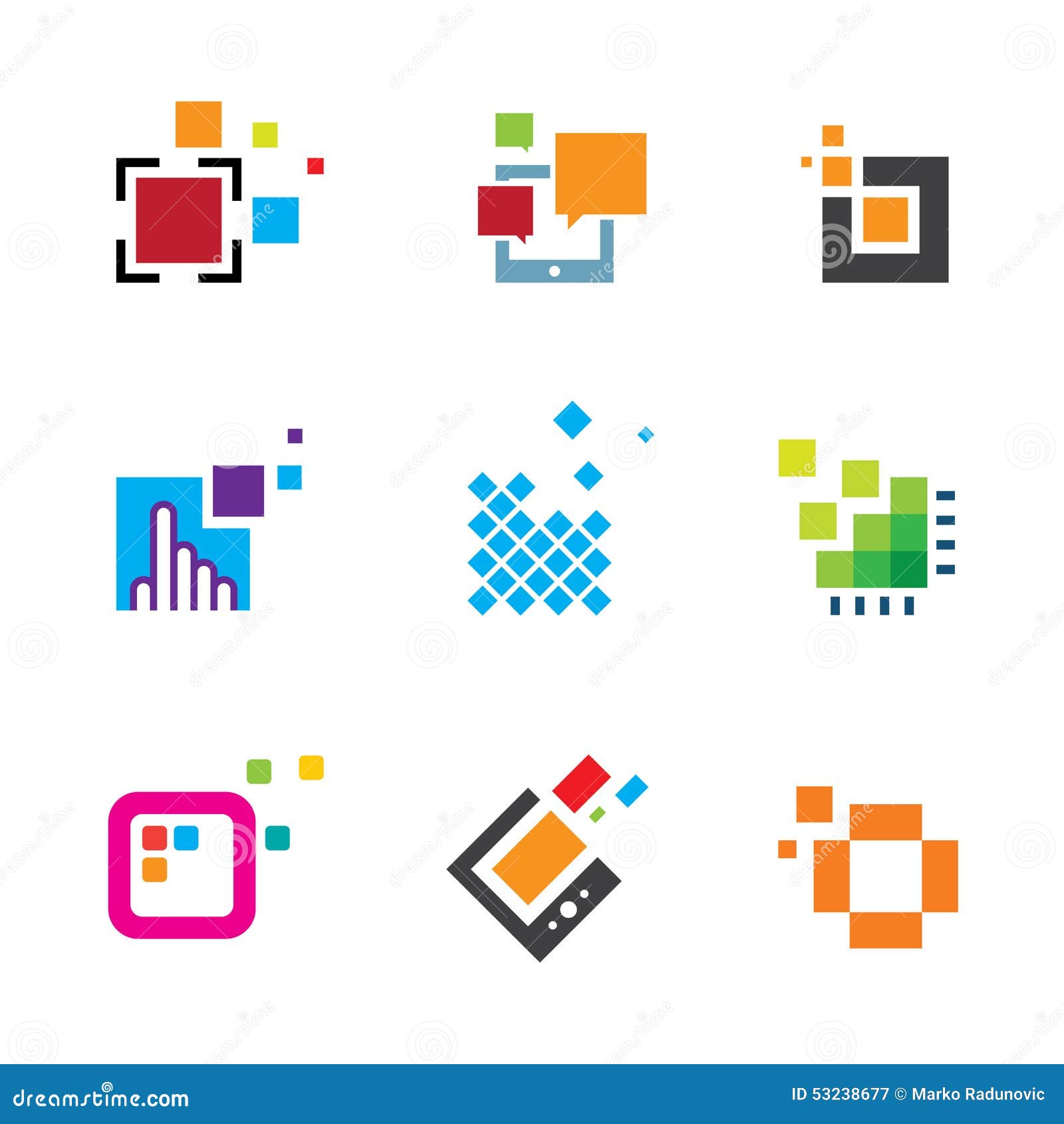 Just Be Creative Abstract Colorful Design Geometric Logo Polygon Cube ...