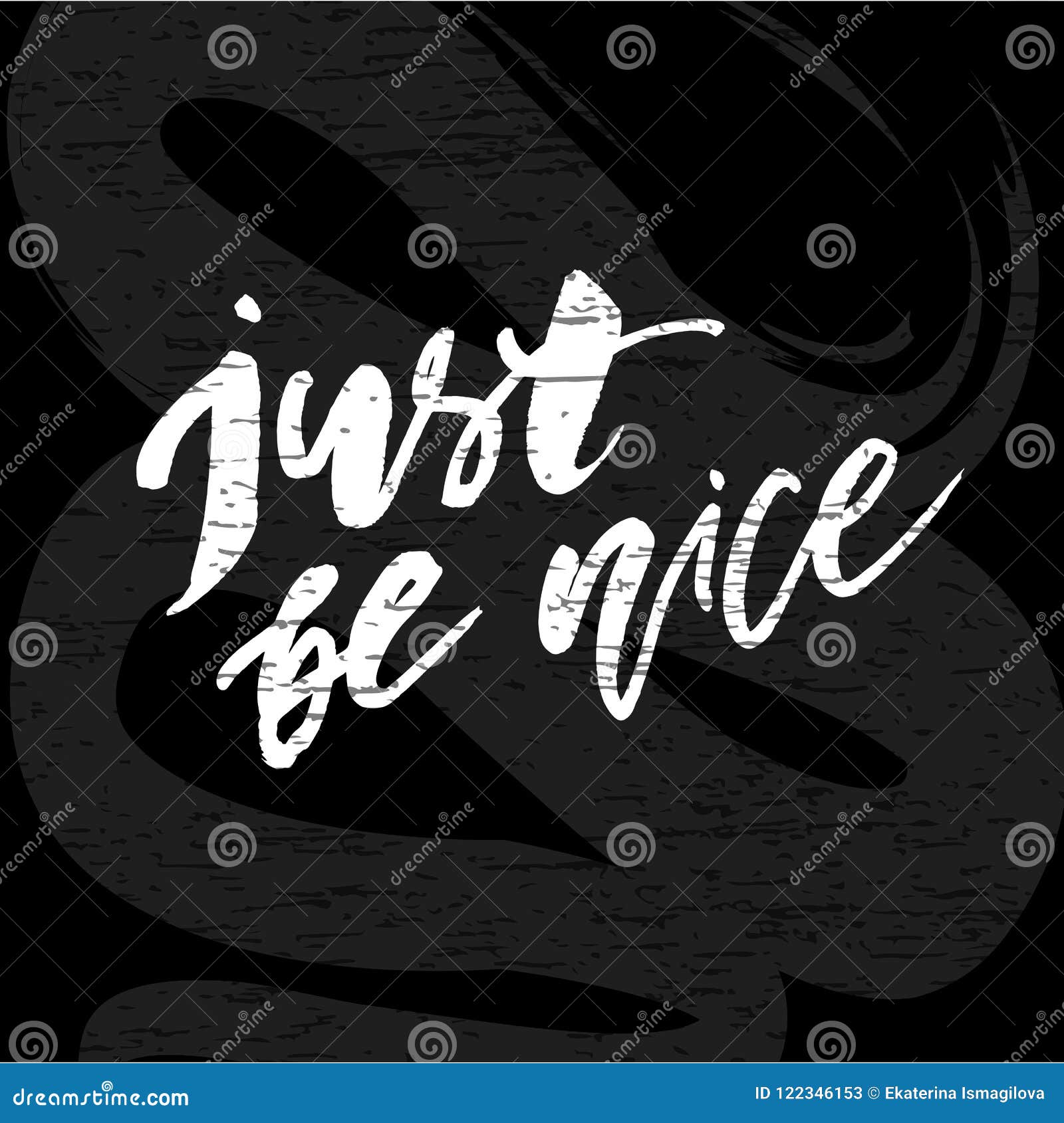 Just Be Nice Phrase Lettering Calligraphy Chalkboard Stock Illustration ...