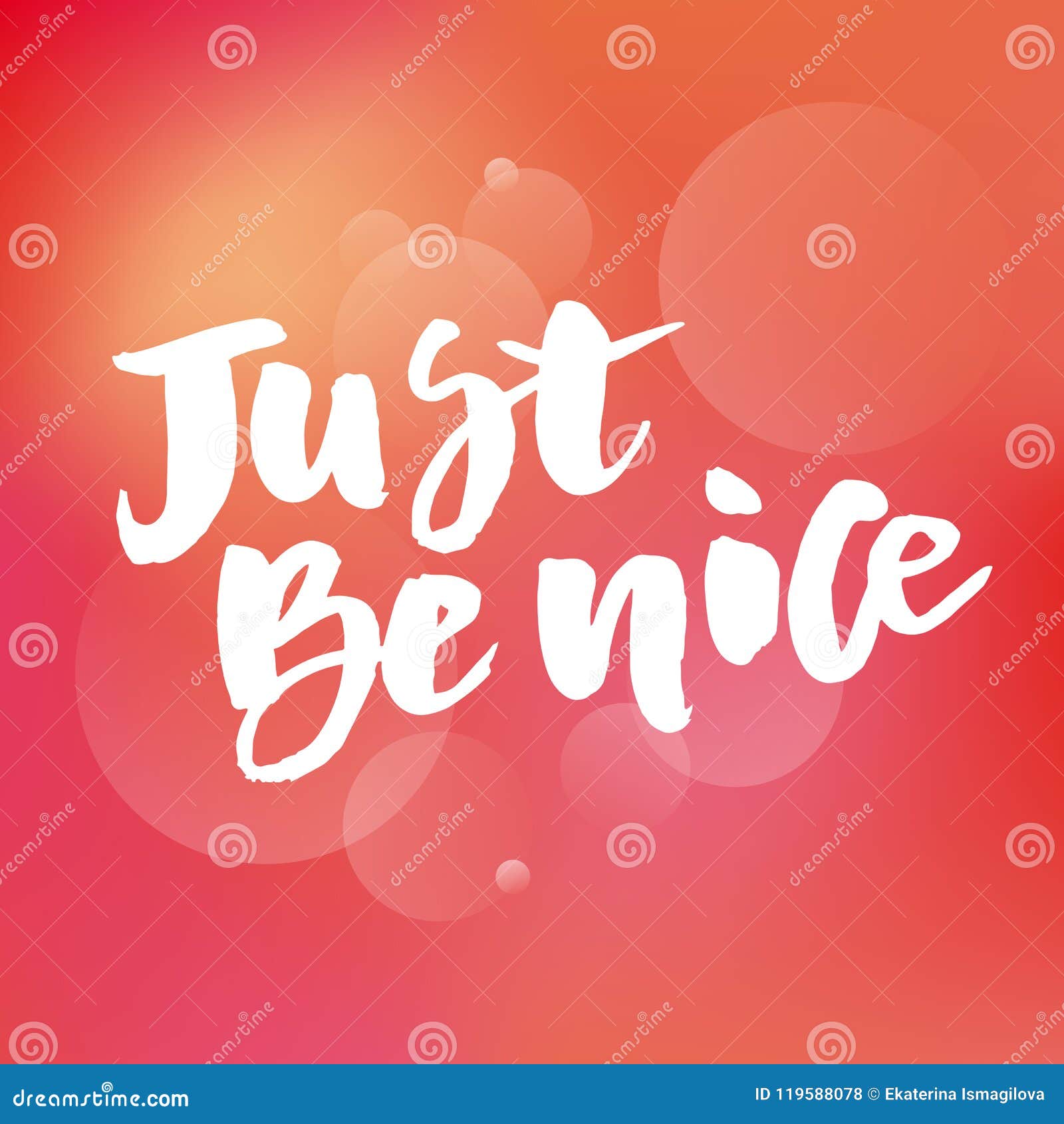 Just Be Nice Vector Phrase Text Letter Lettering Calligraphy Stock ...