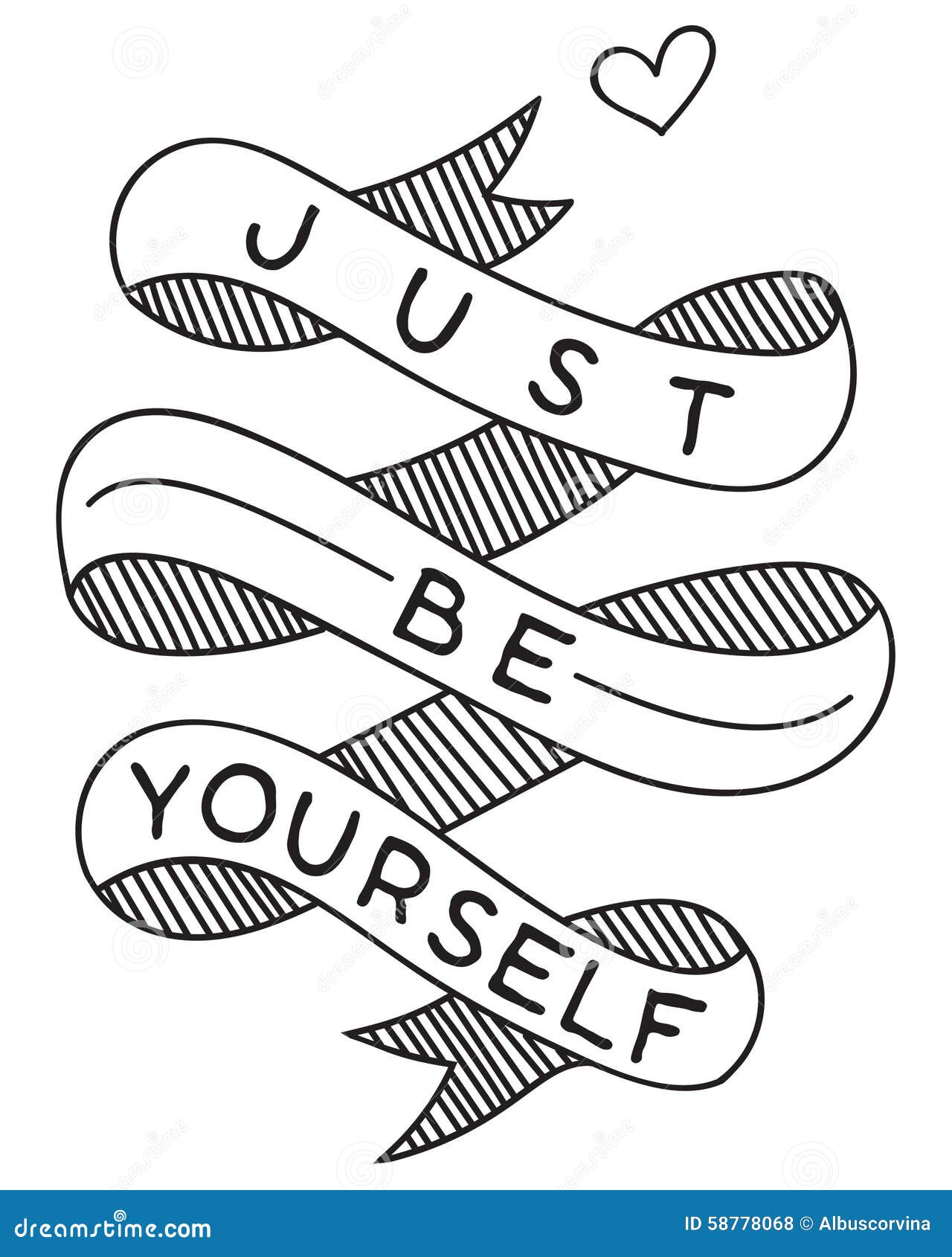 Just Be Yourself stock vector. Illustration of tattoo - 58778068
