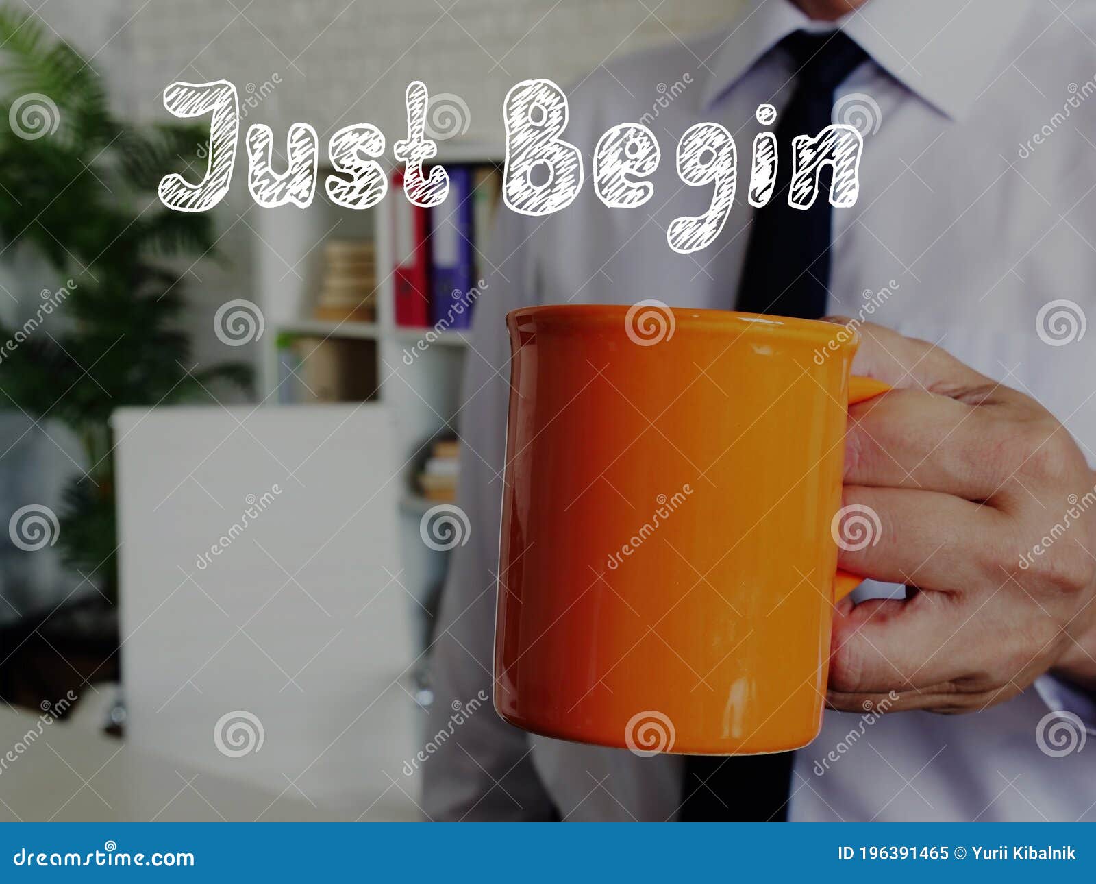 Just Begin Phrase on the Sheet Stock Image - Image of word, podium ...