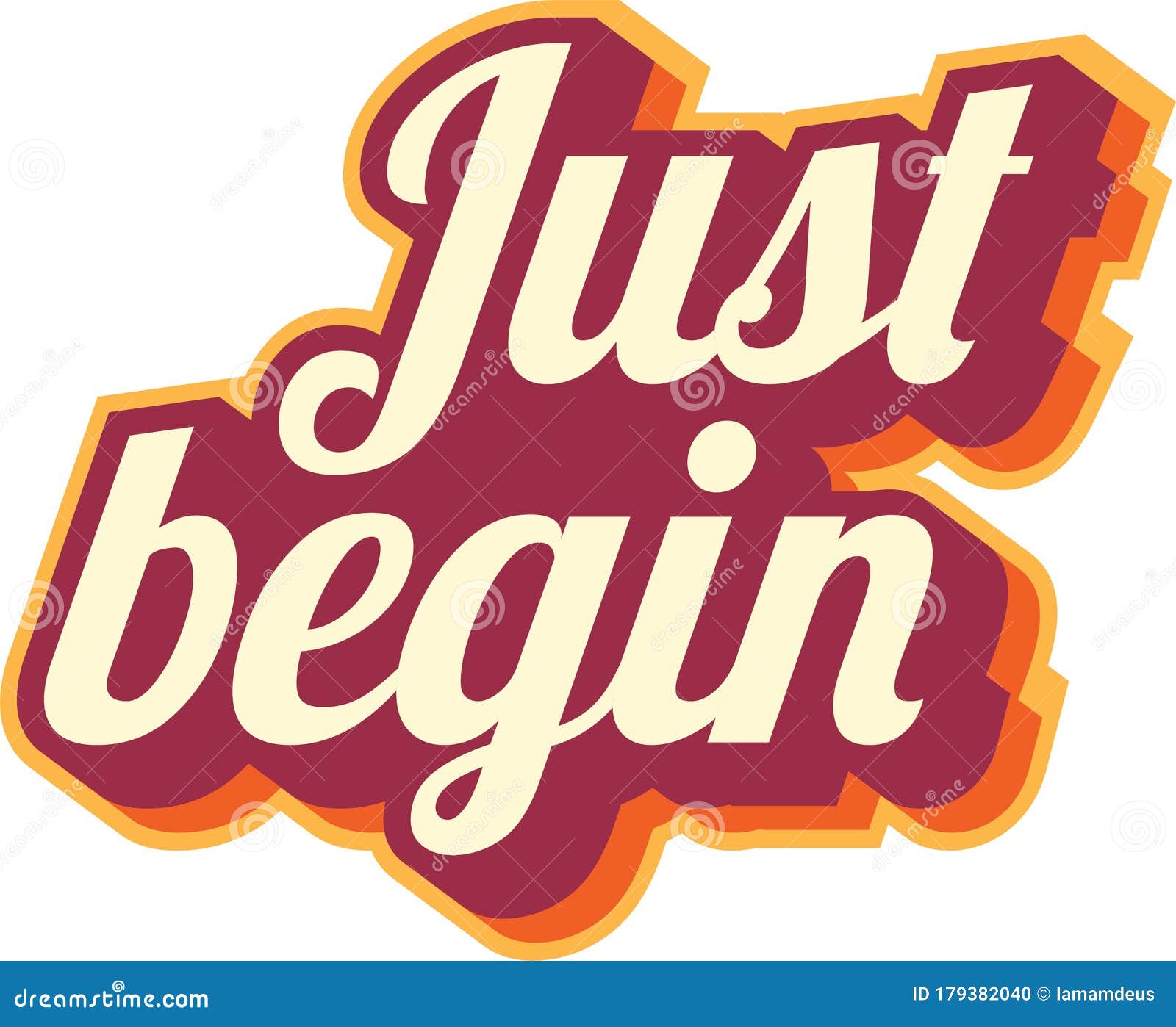 `Just begin` poster stock vector. Illustration of hand - 179382040