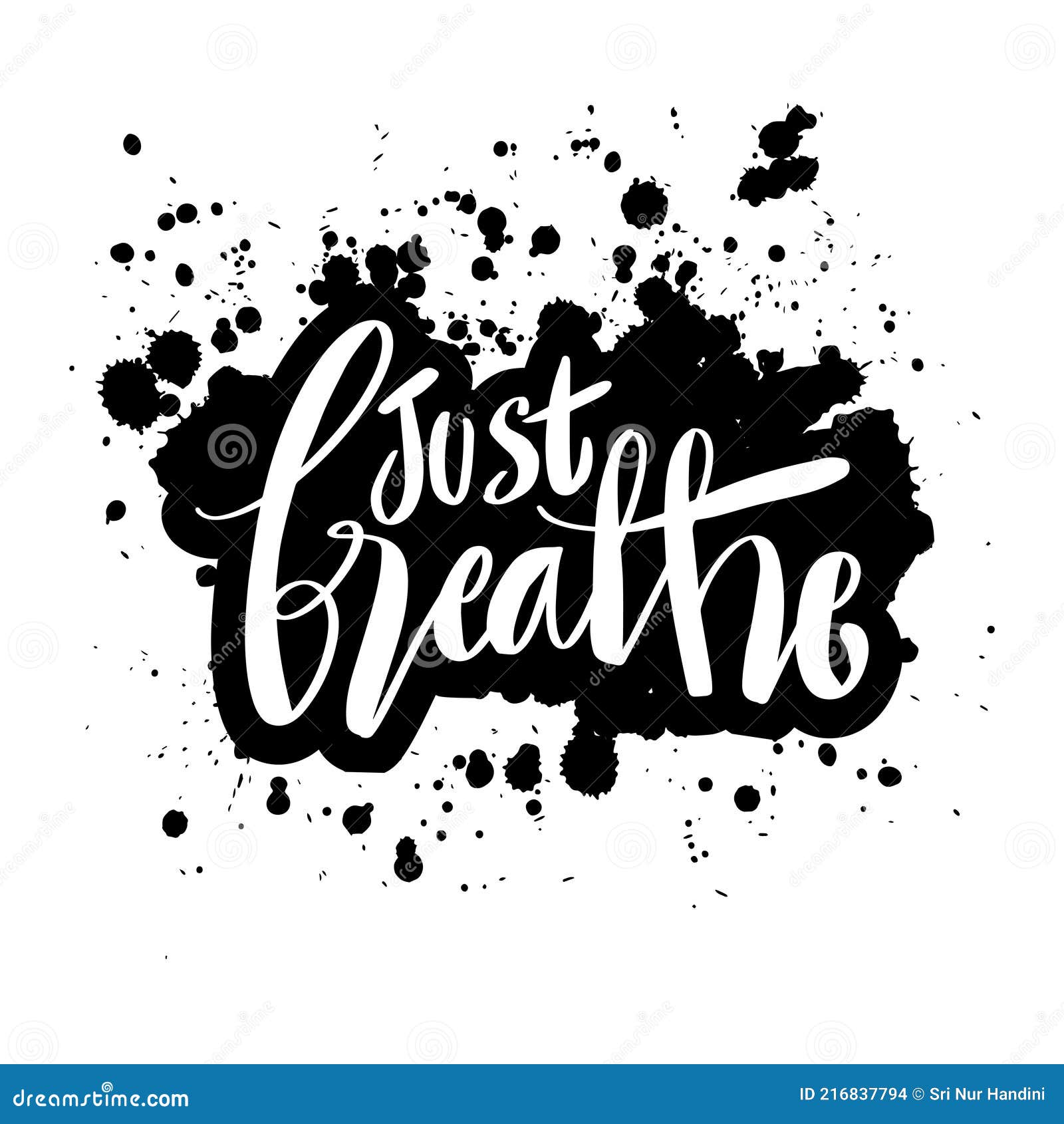 Breathe Hand Lettering Calligraphy. Vector Illustration | CartoonDealer ...