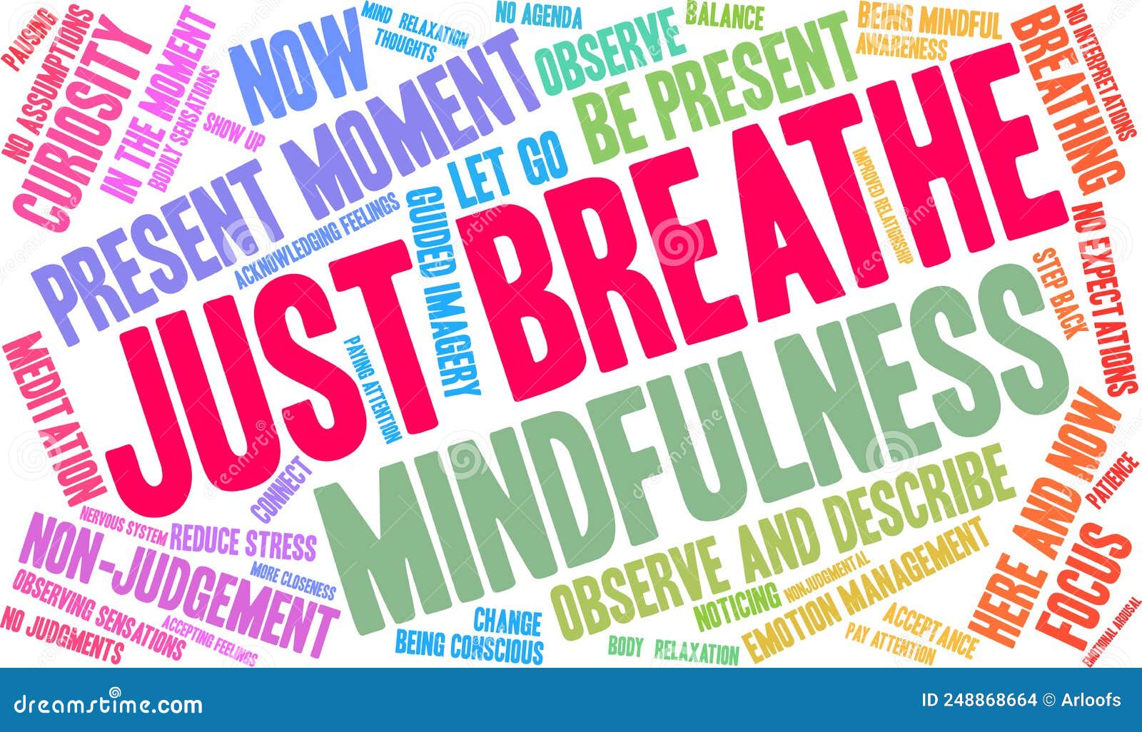 Just Breathe Word Cloud stock illustration. Illustration of breathing ...