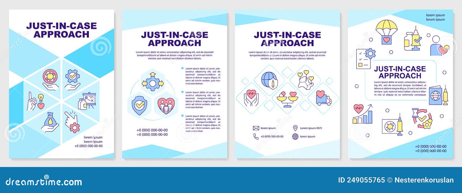 Just-in-case Approach Blue Brochure Template Stock Vector ...