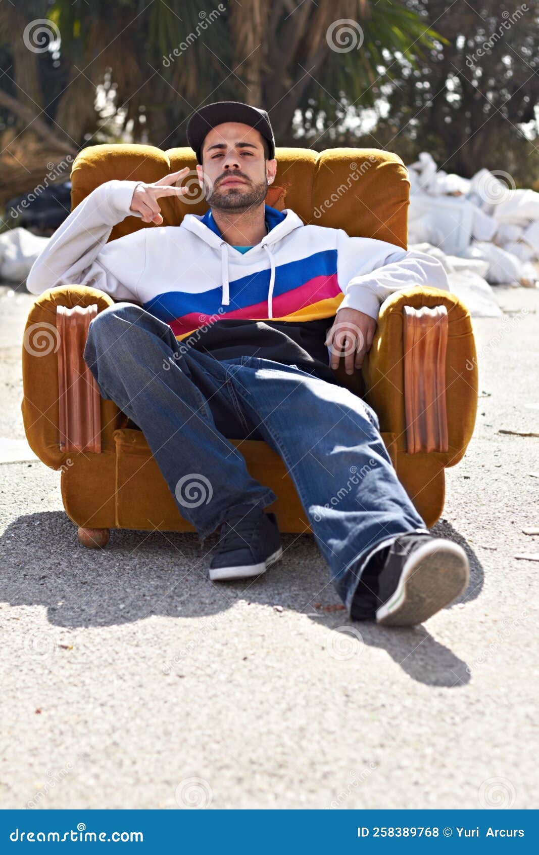 Just Chillin. a Guy with Attitude Relaxing on a Couch that is Situated ...