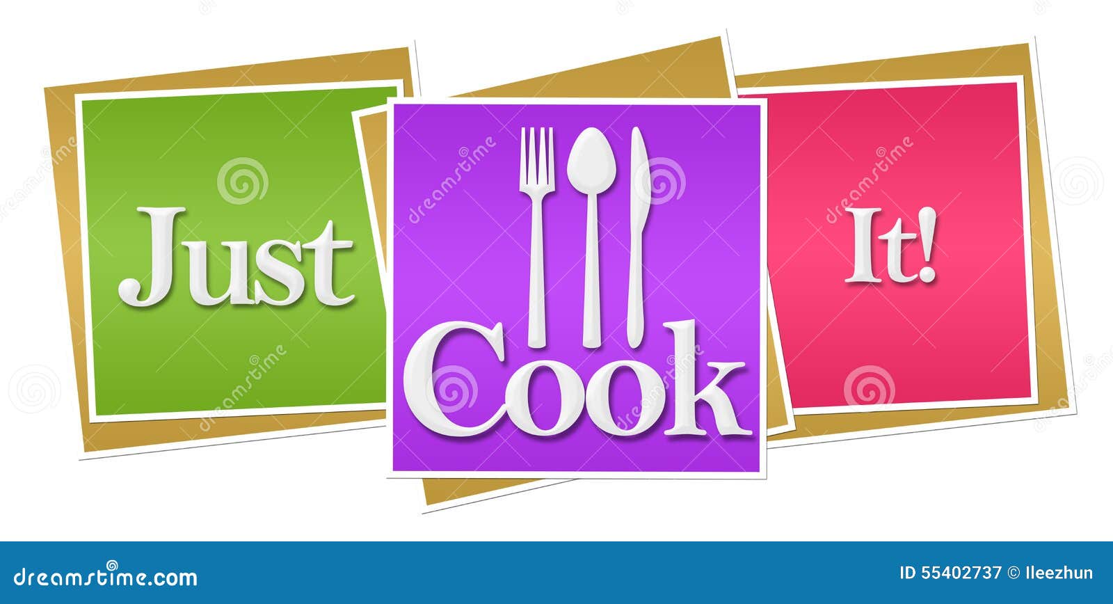 Just Cook it Colorful Blocks Stock Illustration - Illustration of ...