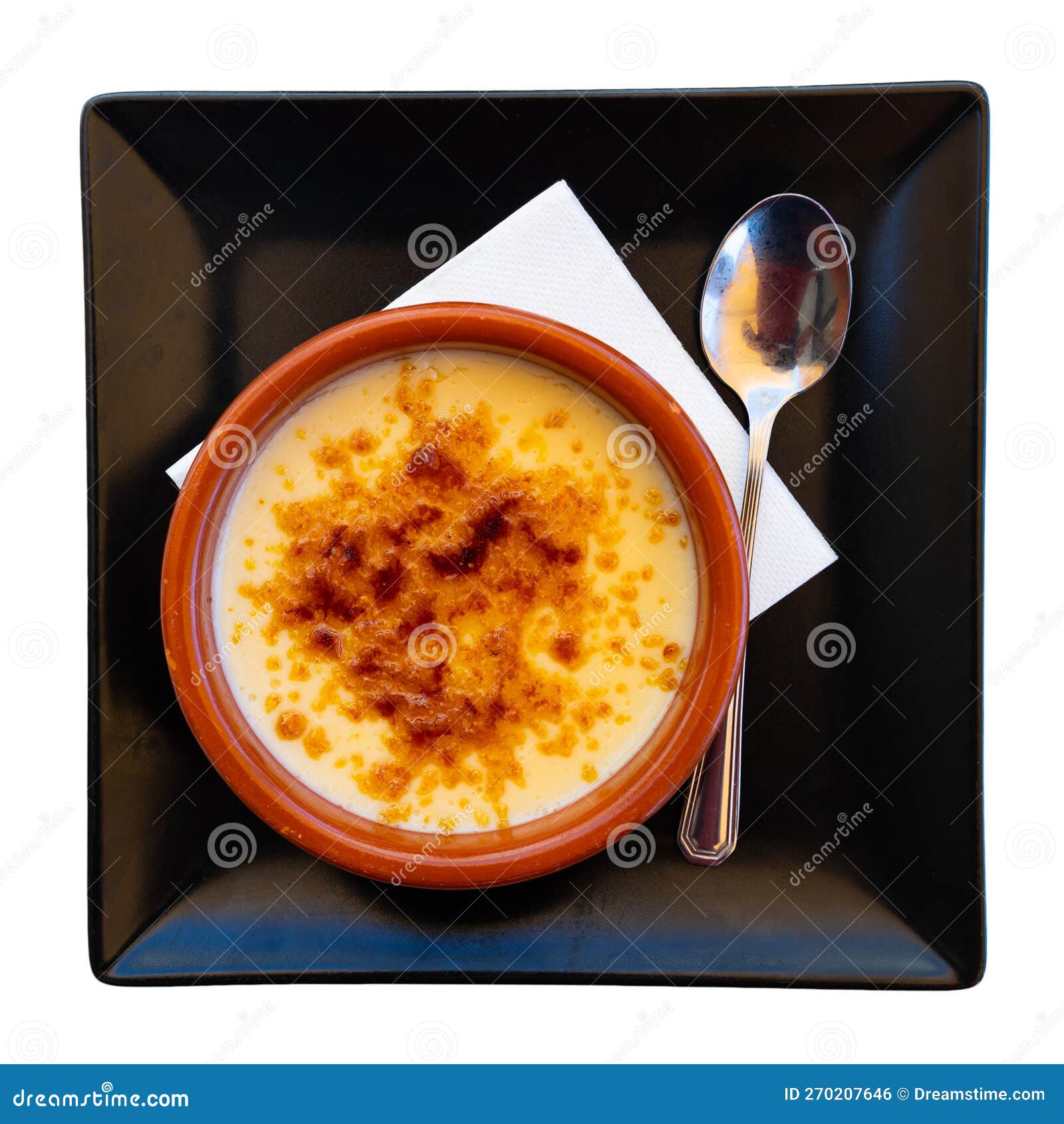 Just Cooked Burned Cream, Creme Brulee, Served in Ramekin Stock Photo ...