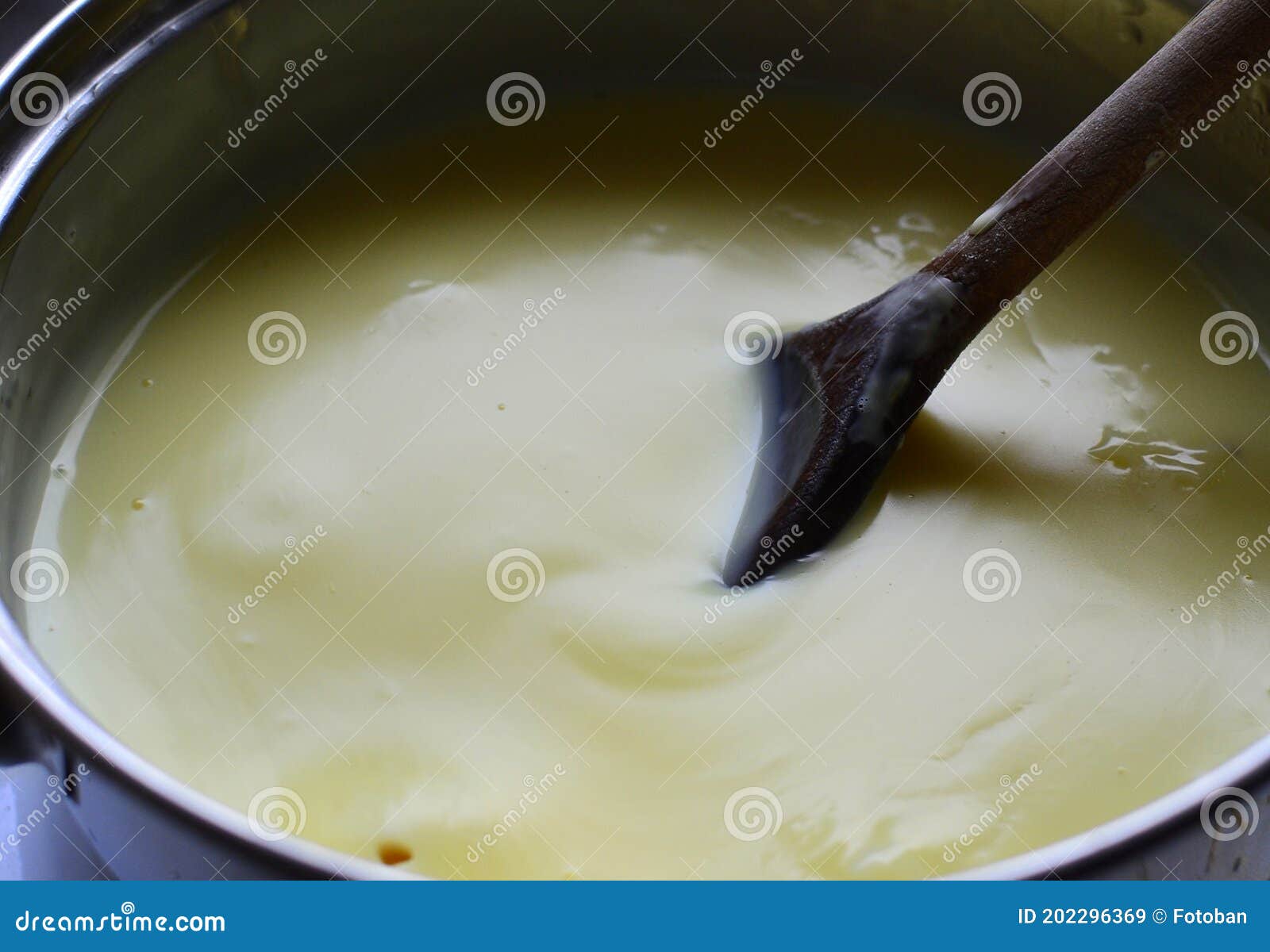 Boiled pudding in a pot stock image. Image of pudding - 202296369