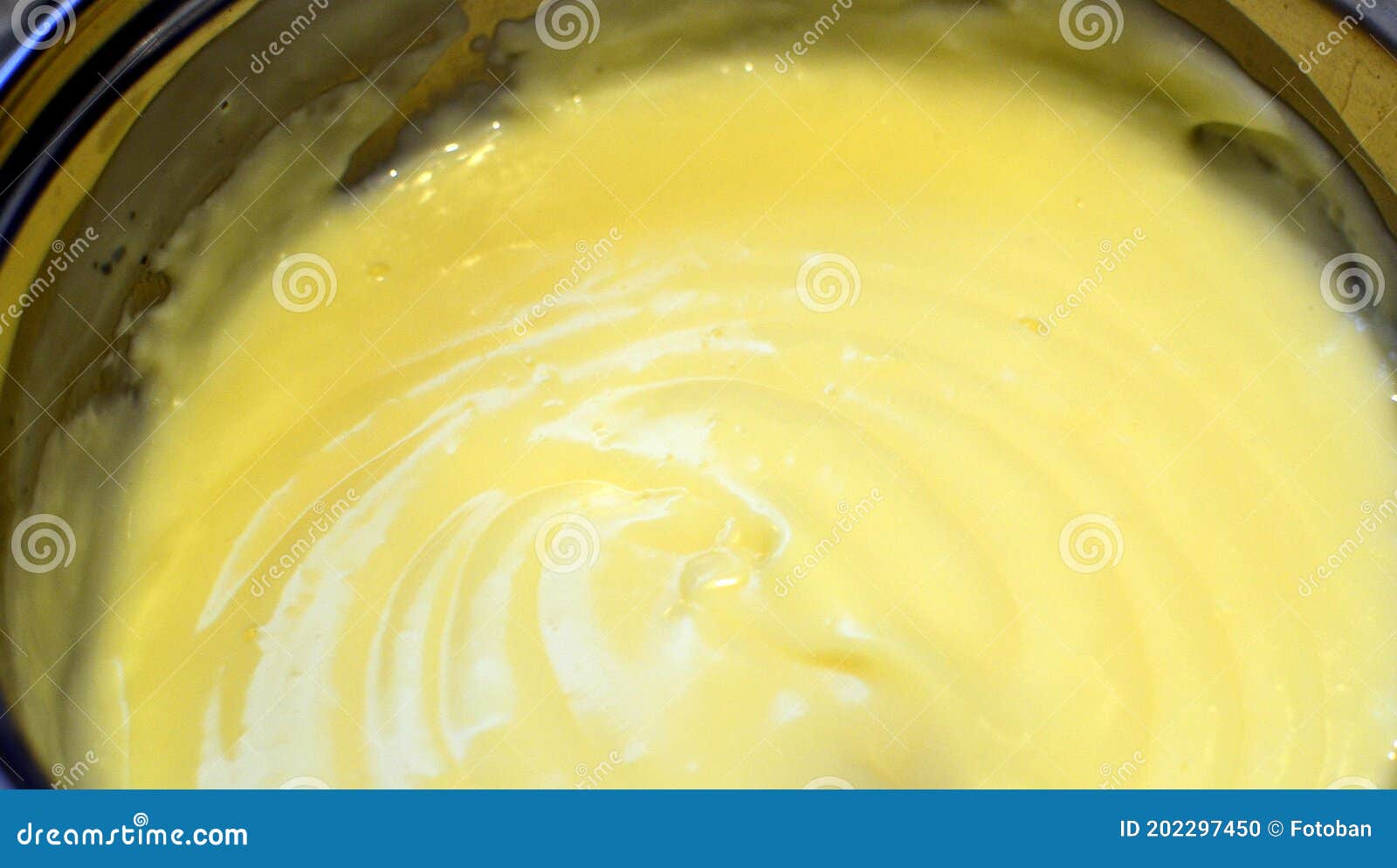 Boiled pudding in a pot stock photo. Image of creamy - 202297450