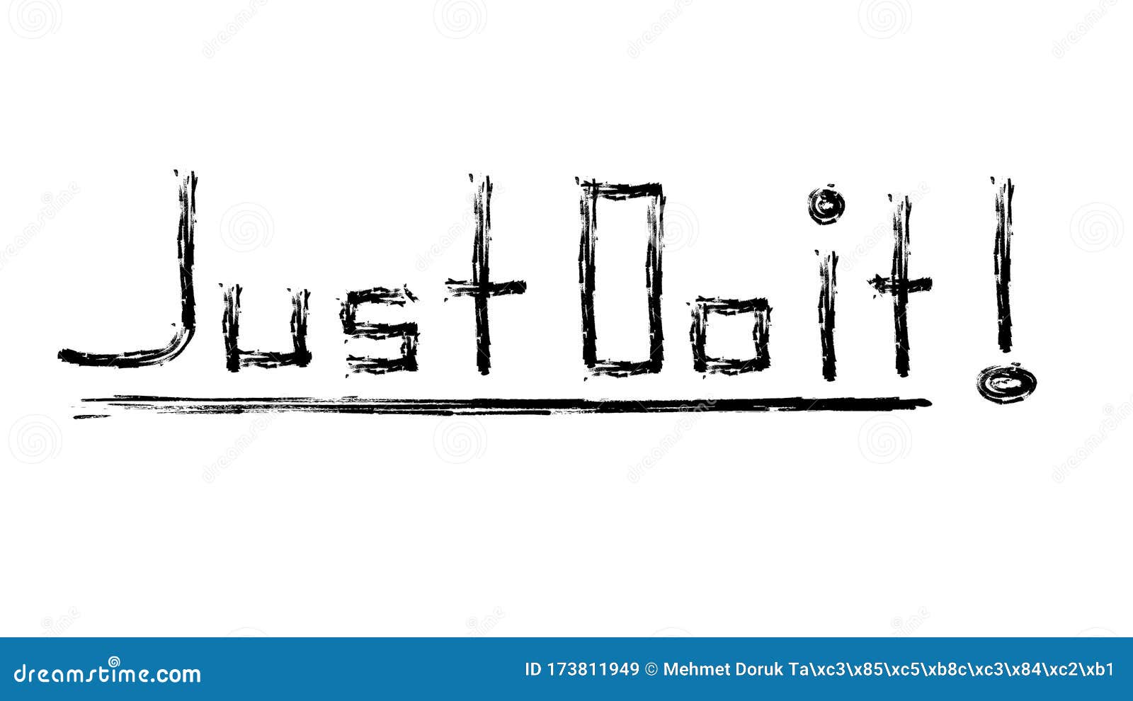 Just Do it Hand Drawing on White Background Texture Template Stock ...