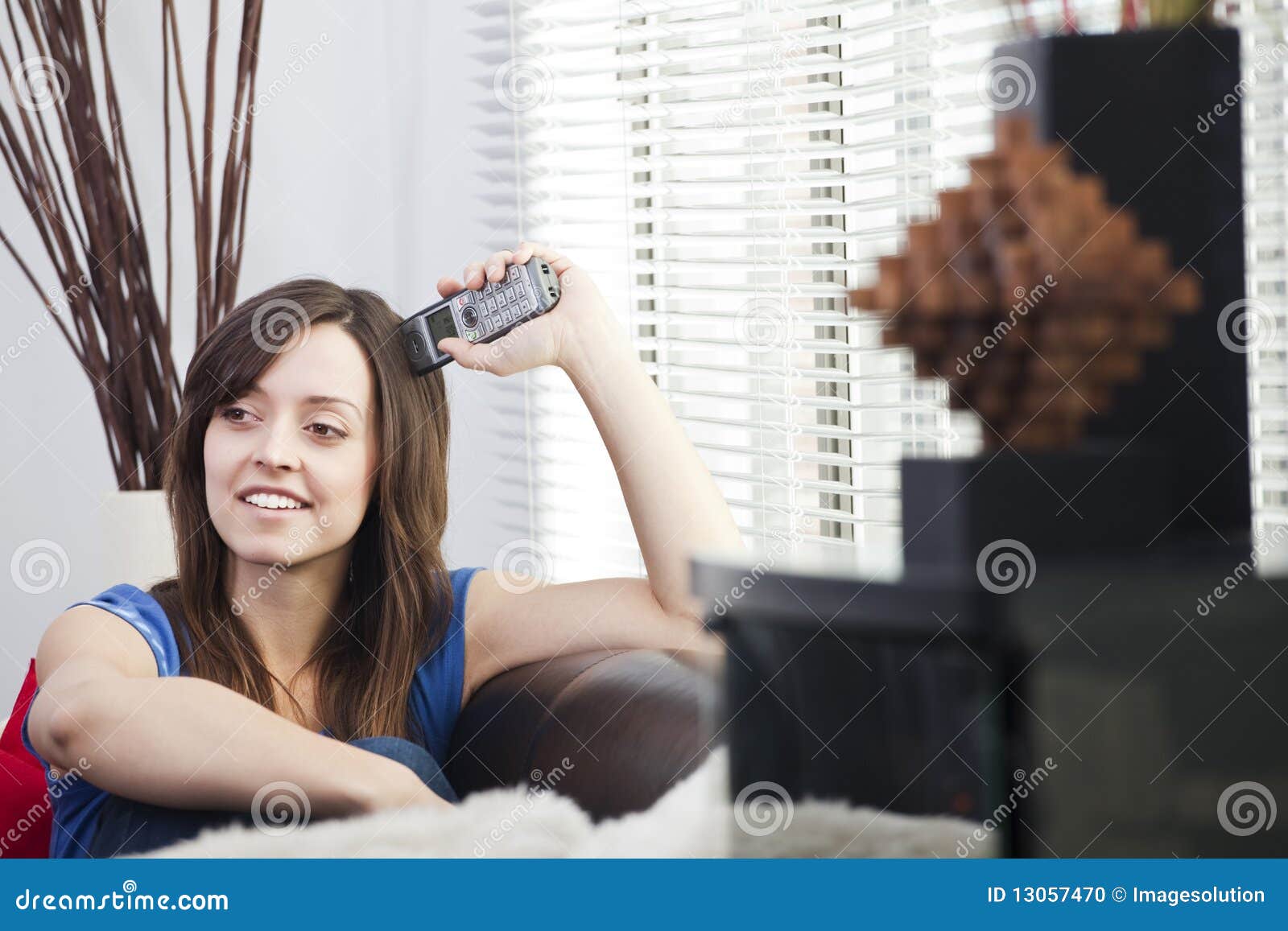 Just Finish Talking Ob the Phone Stock Photo - Image of attractive ...