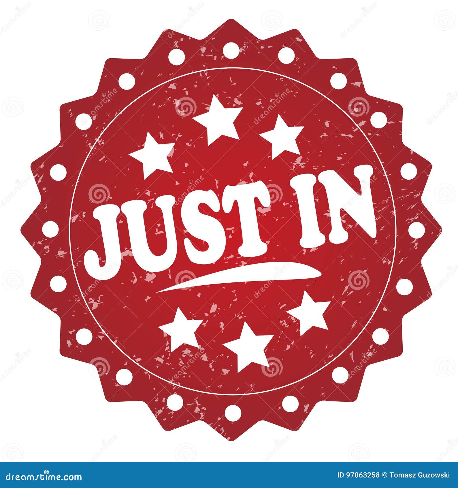 Just in grunge stamp stock illustration. Illustration of icon - 97063258