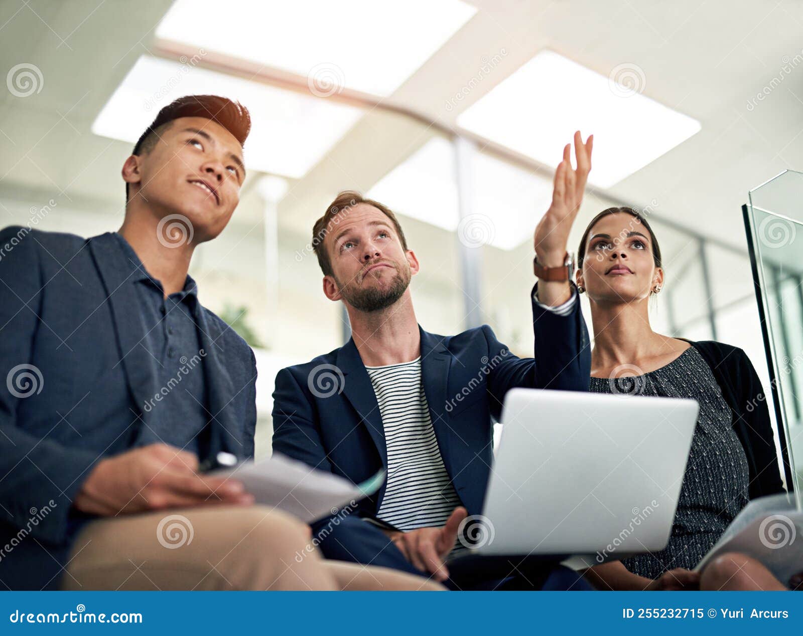 Just Imagine...three Colleagues Working in the Office. Stock Image ...