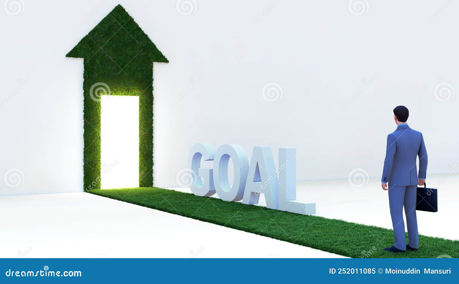 Leading , Just Go, Goal, Success Motivational Background ( 3D Rendering ...