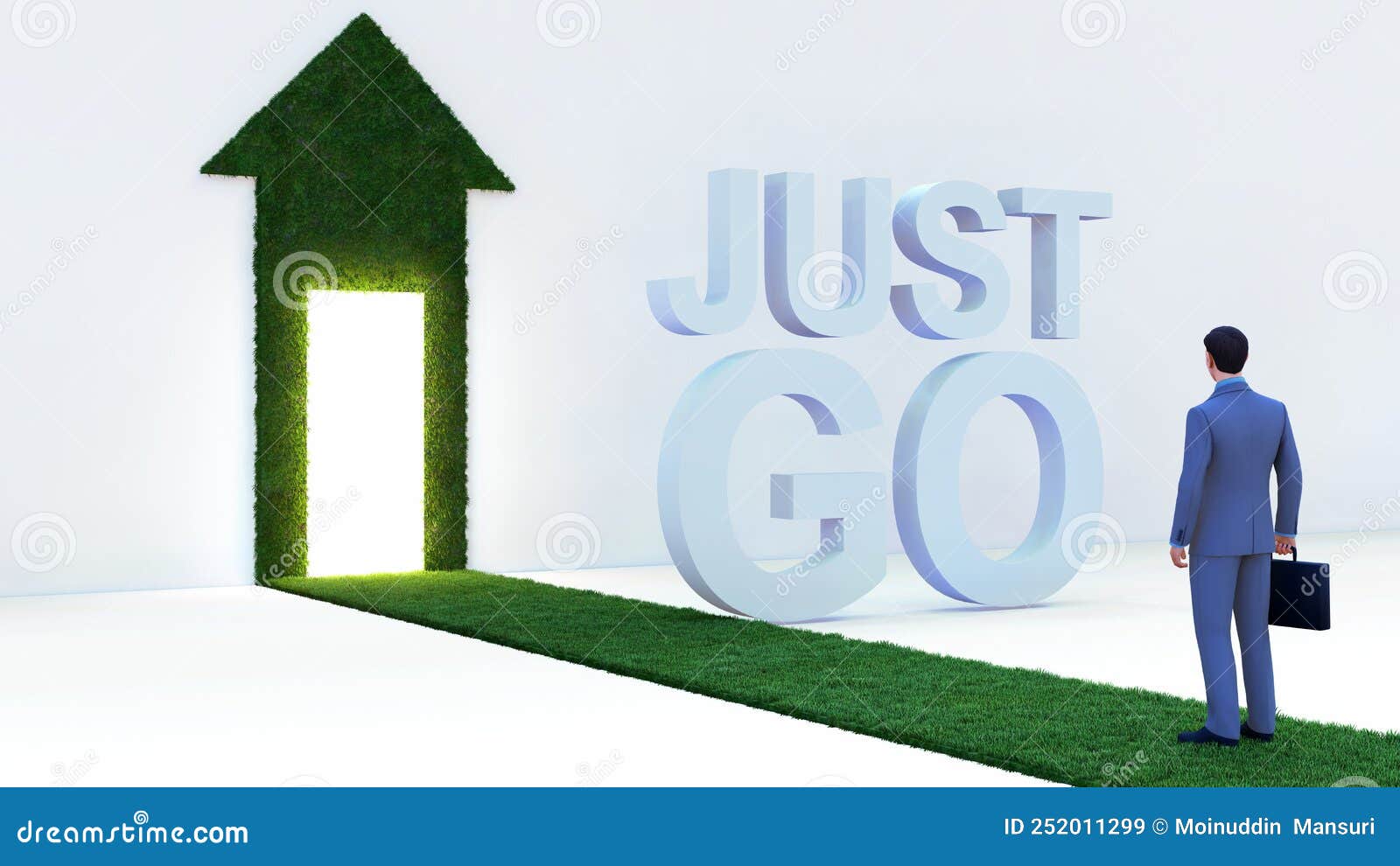 Leading , Just Go, Goal, Success Motivational Background ( 3D Rendering ...