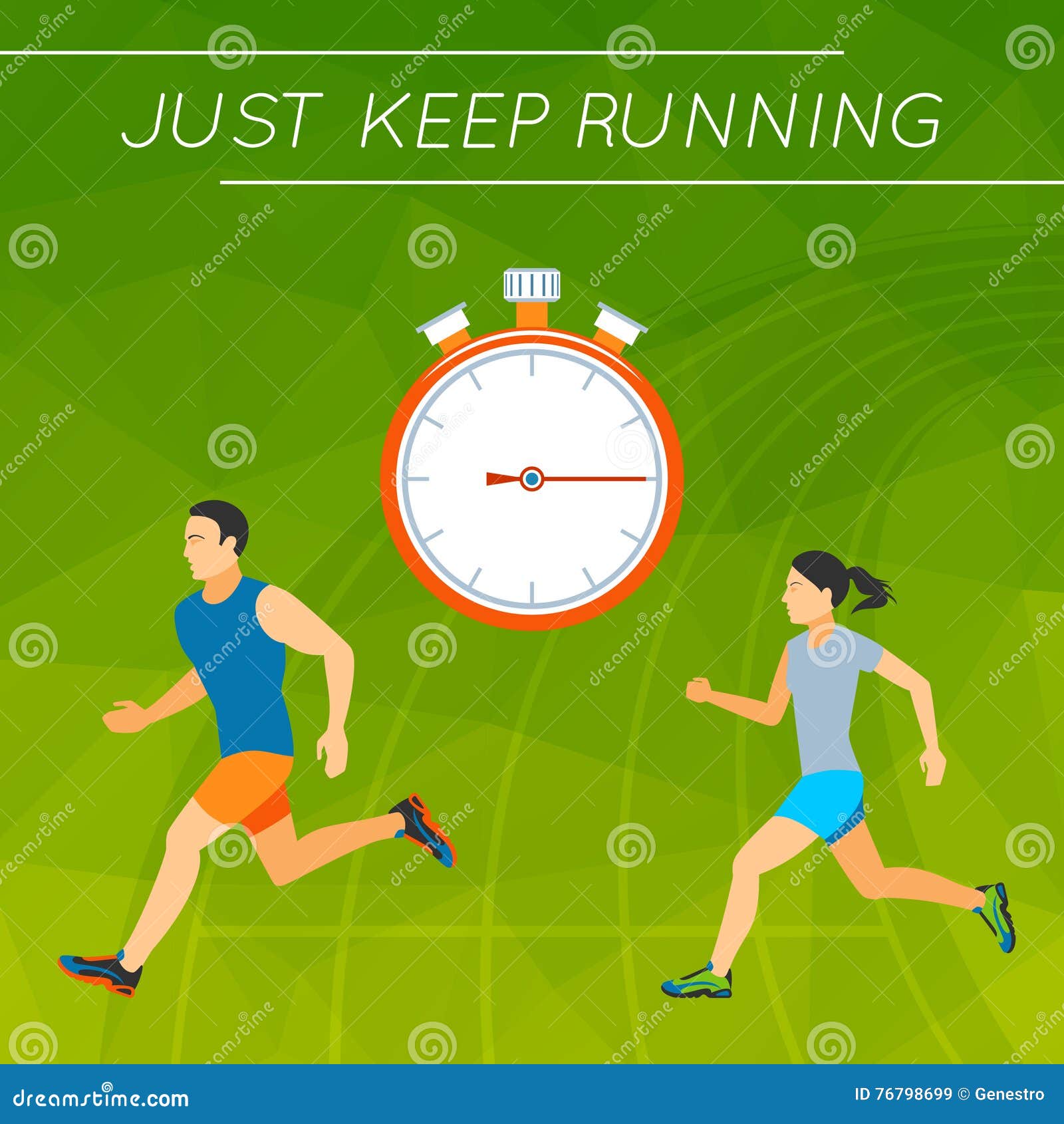 Just Keep Running stock vector. Illustration of body - 76798699