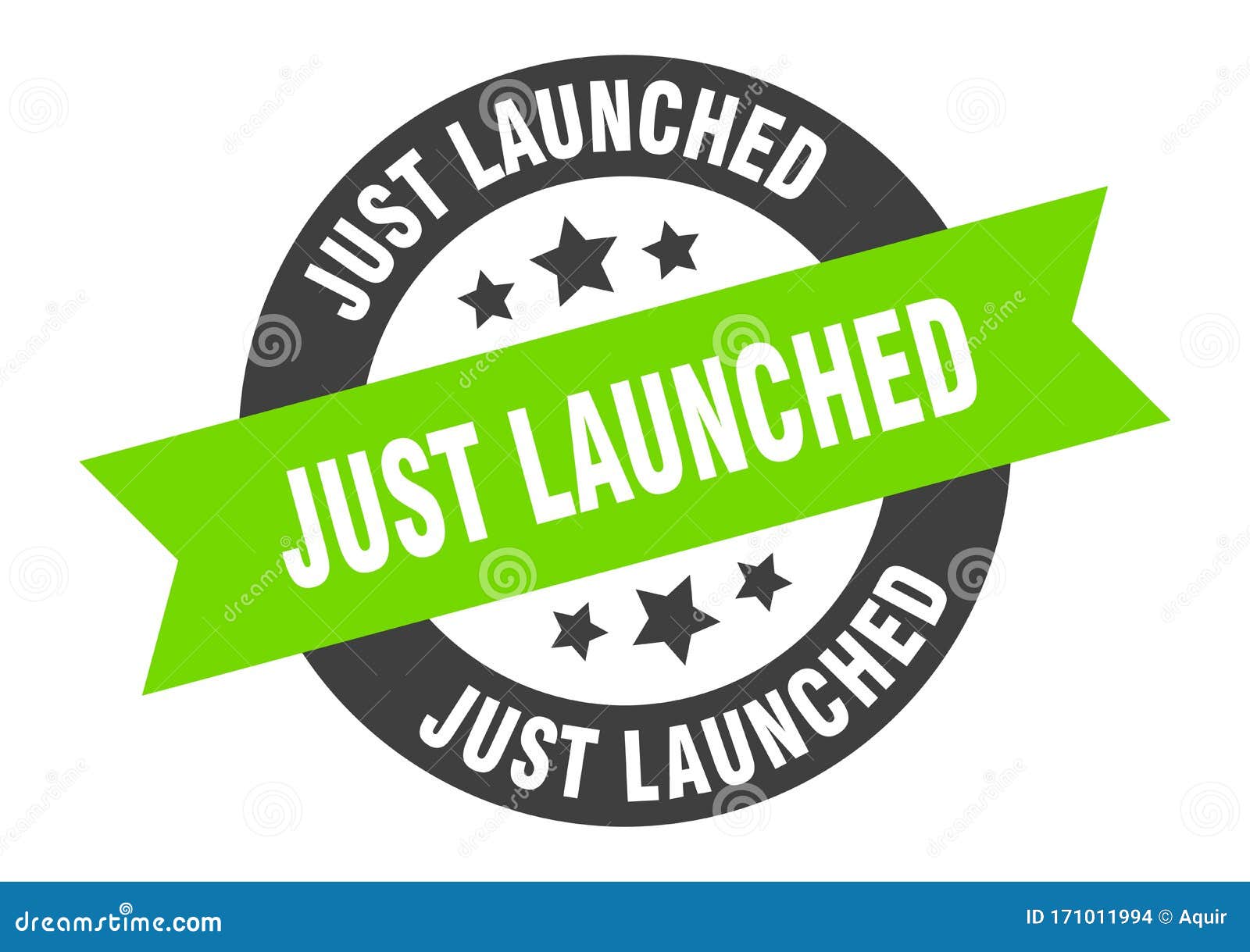Just Launched Sign. Just Launched Round Ribbon Sticker Stock Vector ...