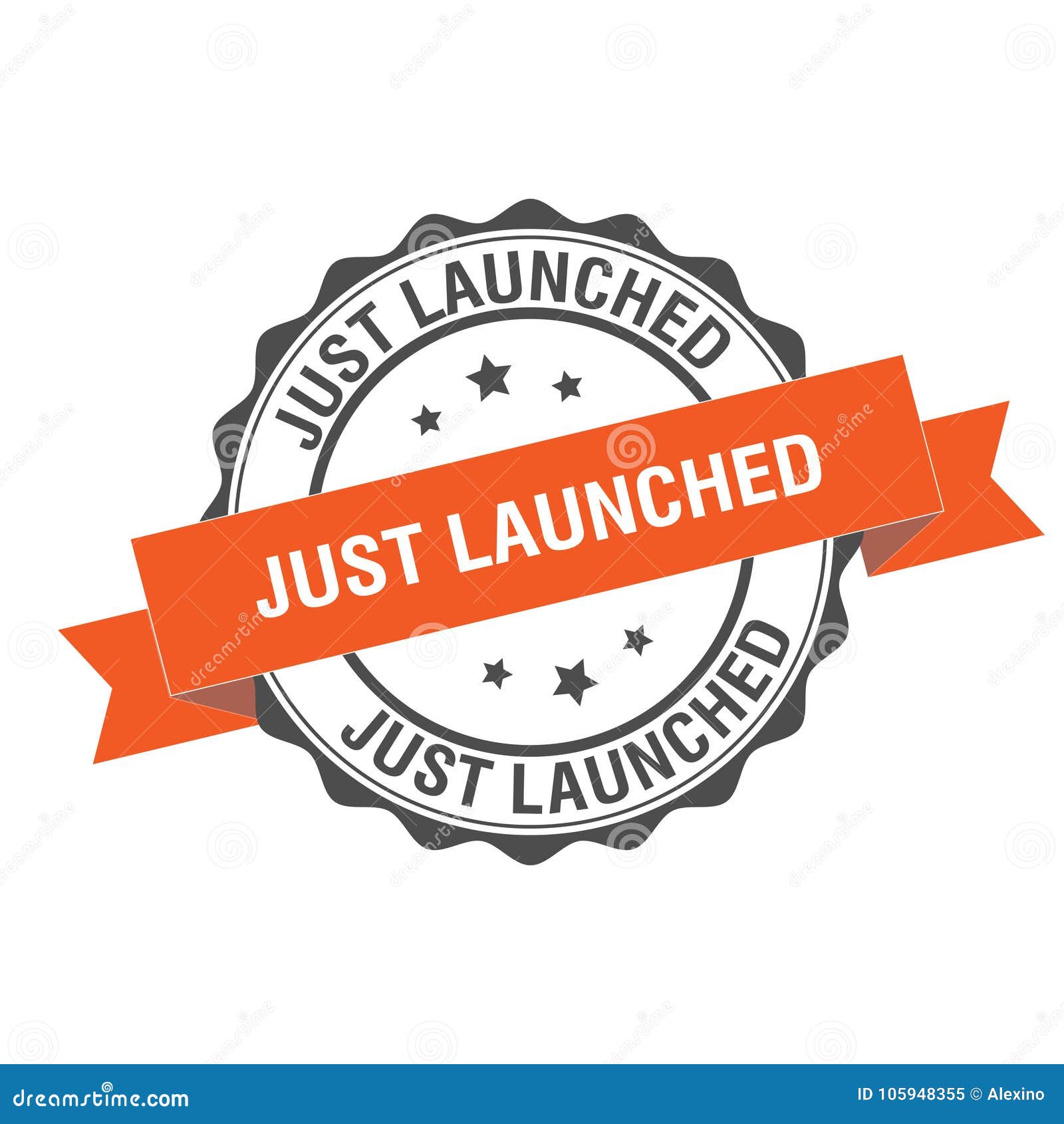 Just Launched Stamp Illustration Stock Vector - Illustration of round ...