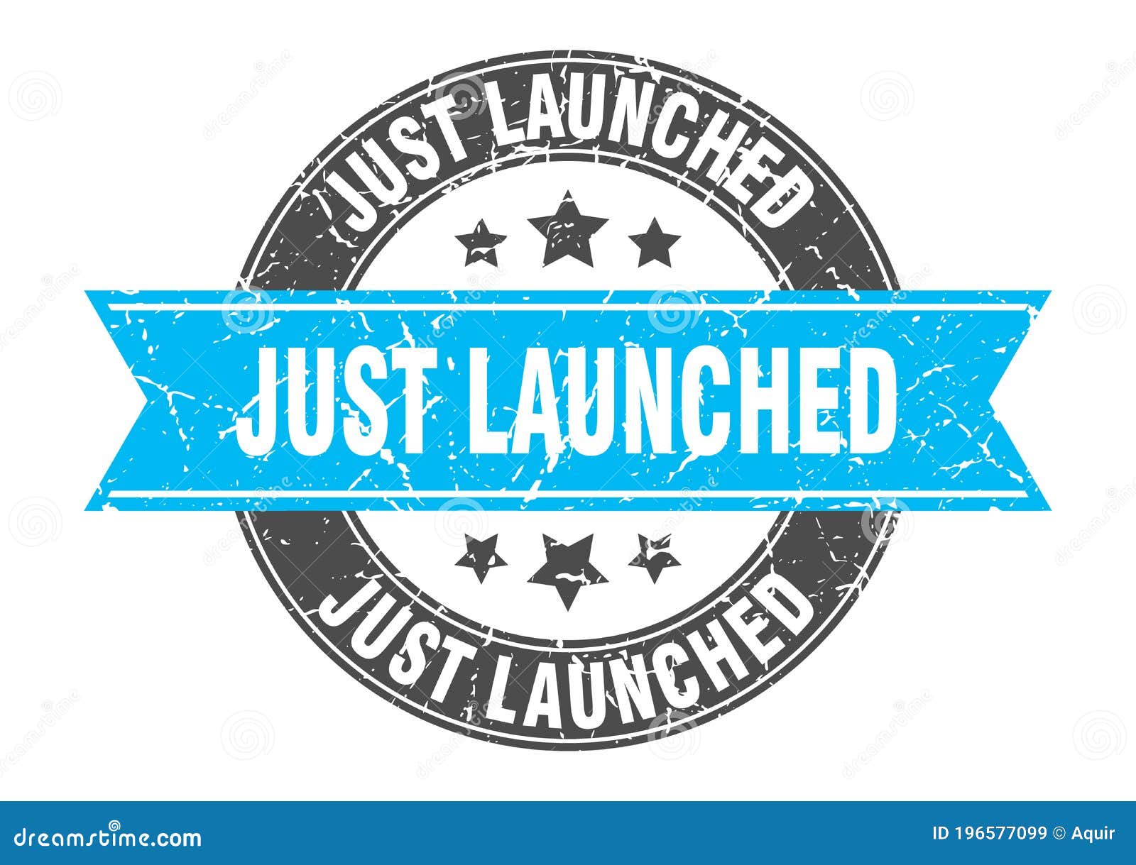 Just launched stamp stock vector. Illustration of vintage - 196577099